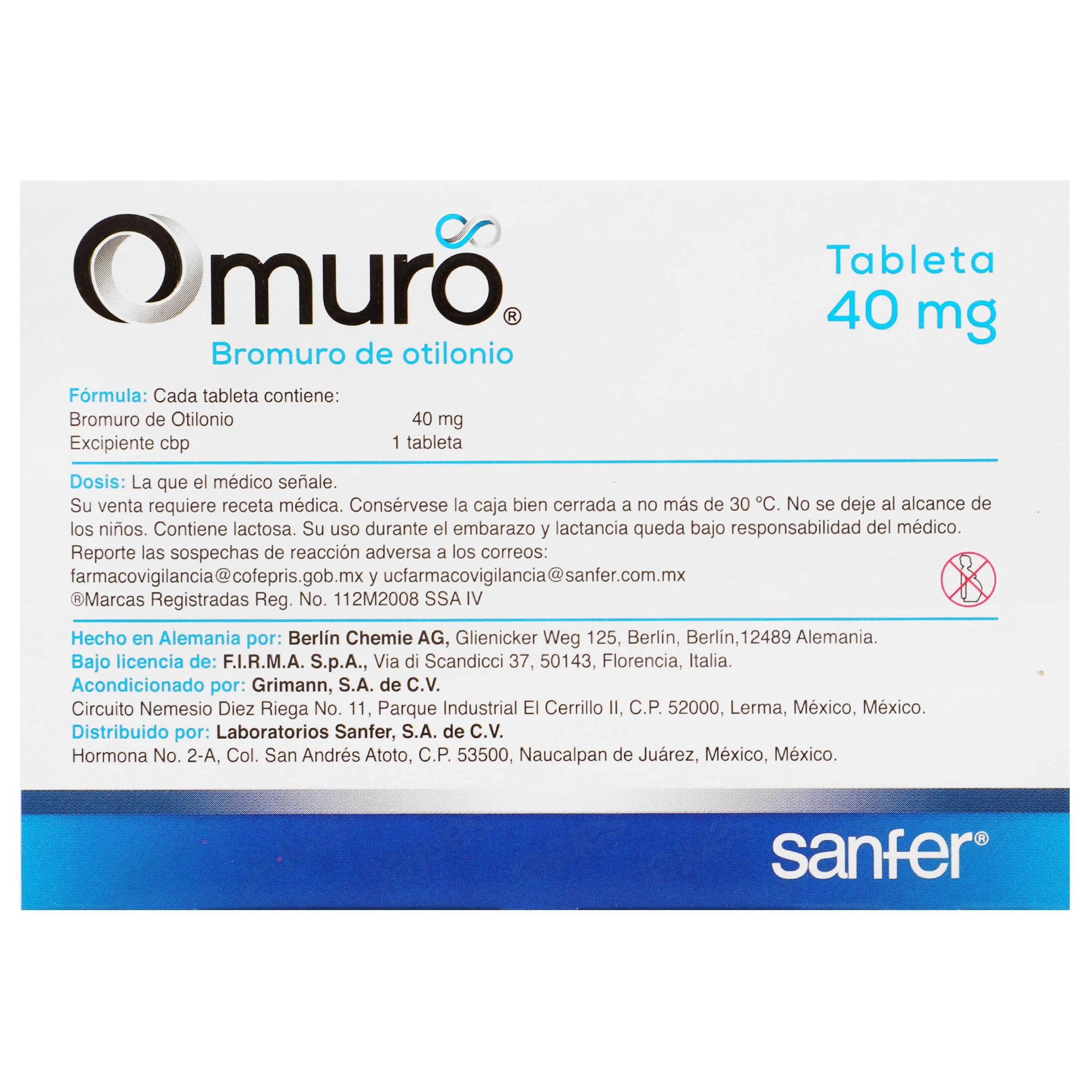 Omuro 40Mg Con 30 Tabletas (Bromuro De Otilonio) — WeCare Pharma
