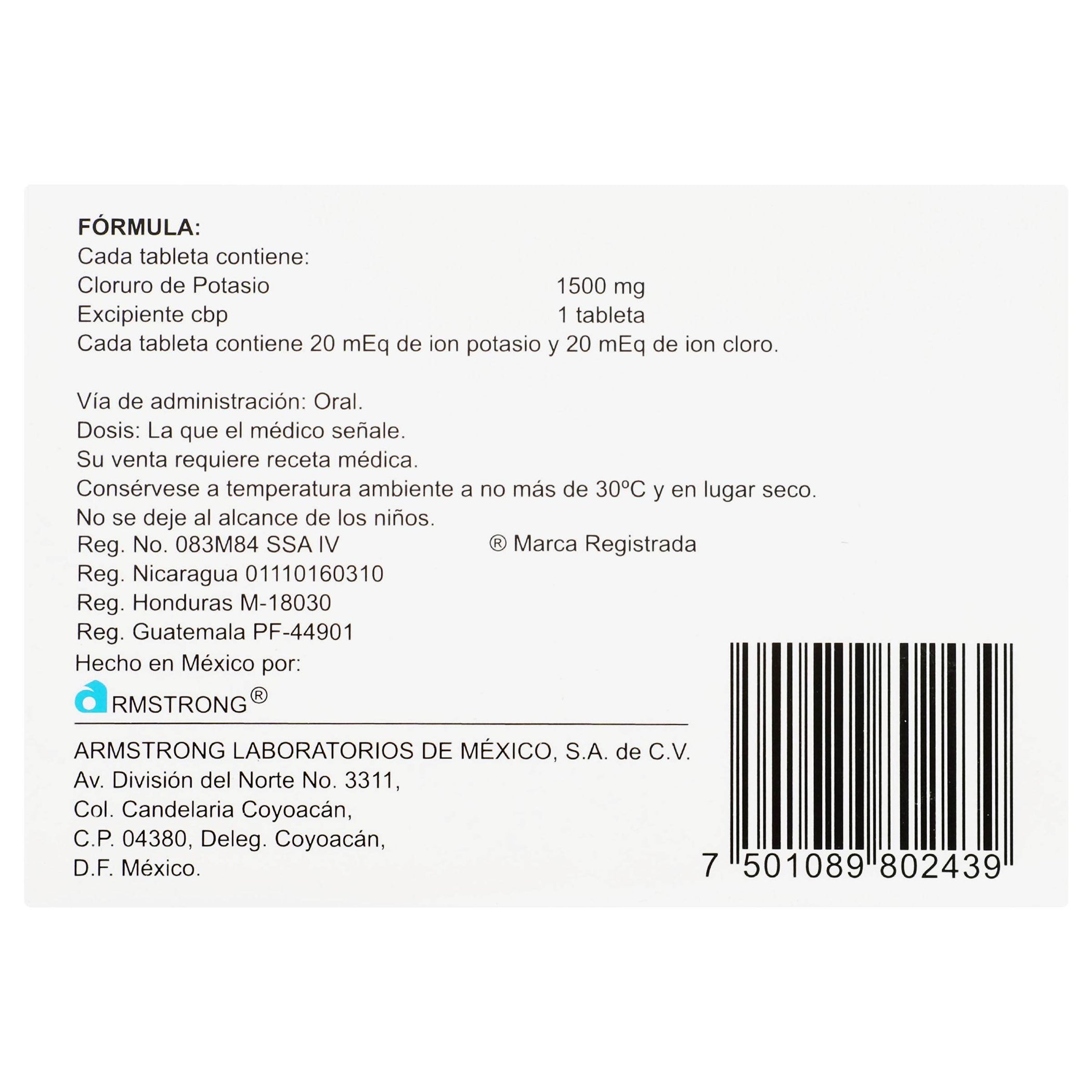 Corpotasin Lp 15000Mg Con 30 Tabletas (Cloruro De Potasio) — WeCare Pharma