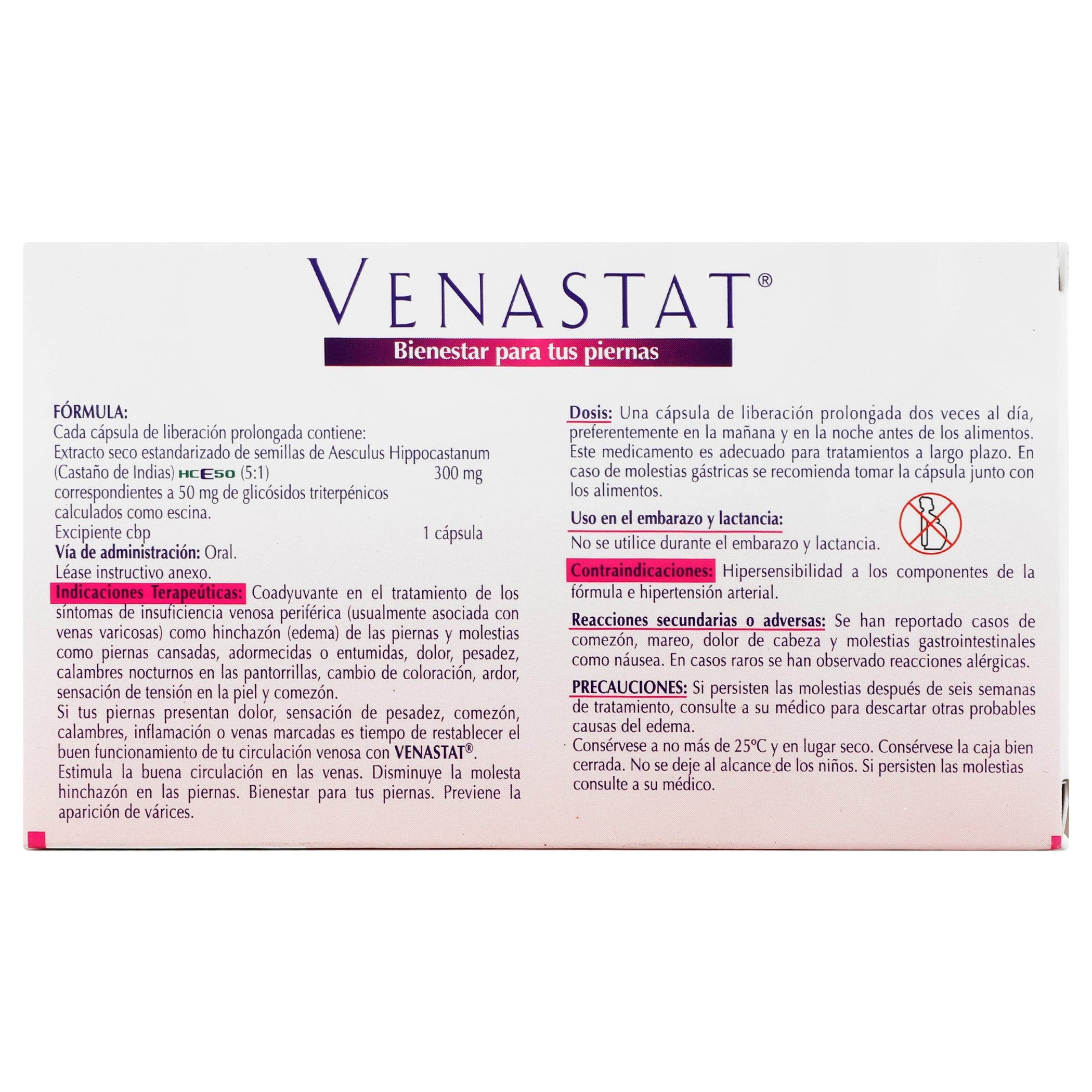 Venastat 50Mg Con 30 Capsulas (Aesculus Hippocastanum) — WeCare Pharma