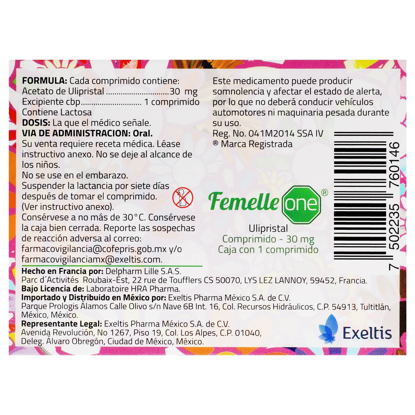 Femelle One 30Mg Con 1 Comprimidos (Ulipristal) — WeCare Pharma