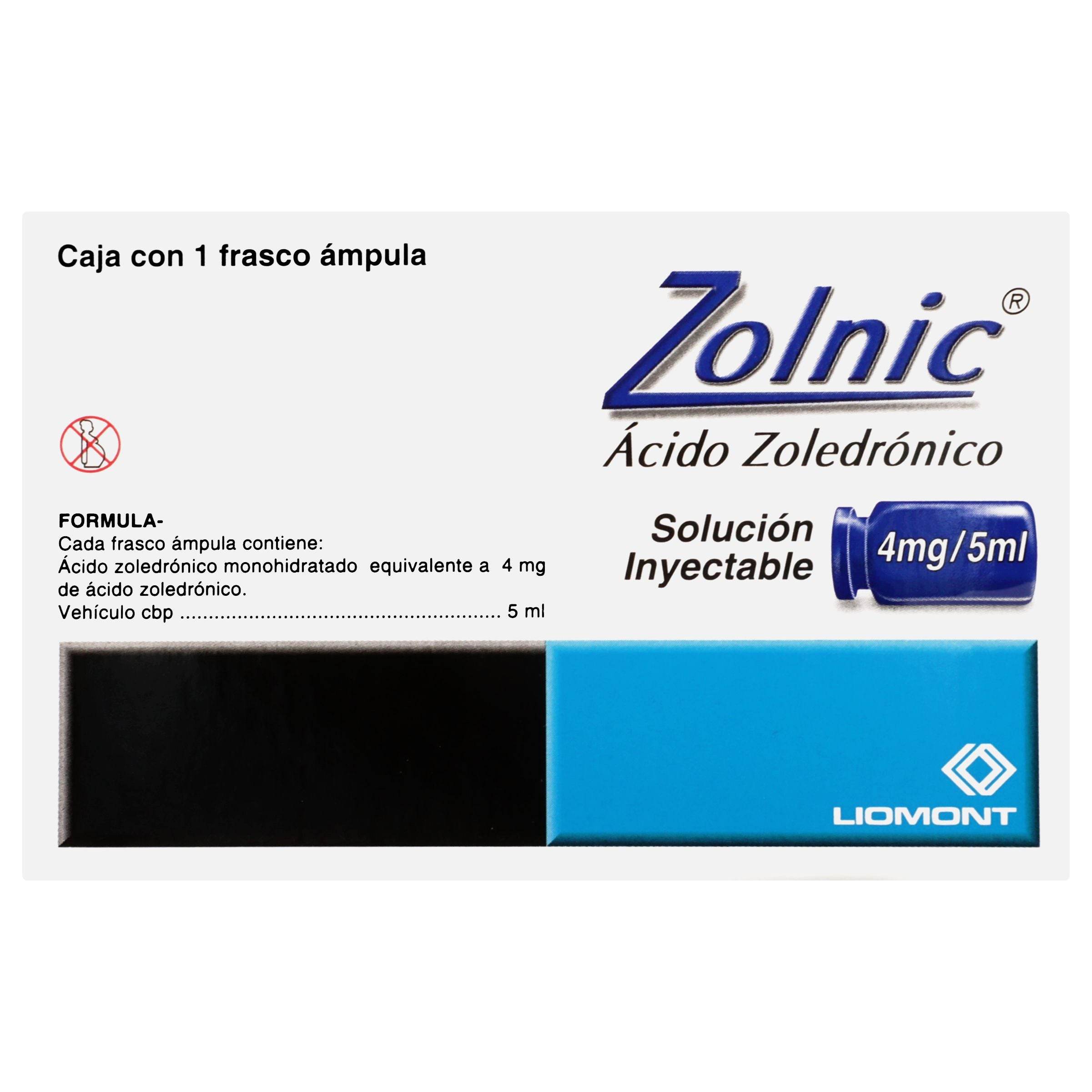 Zolnic Frasco 4Mg/5Ml Con 1 Ampulas (Acido Zoledronico) — WeCare Pharma