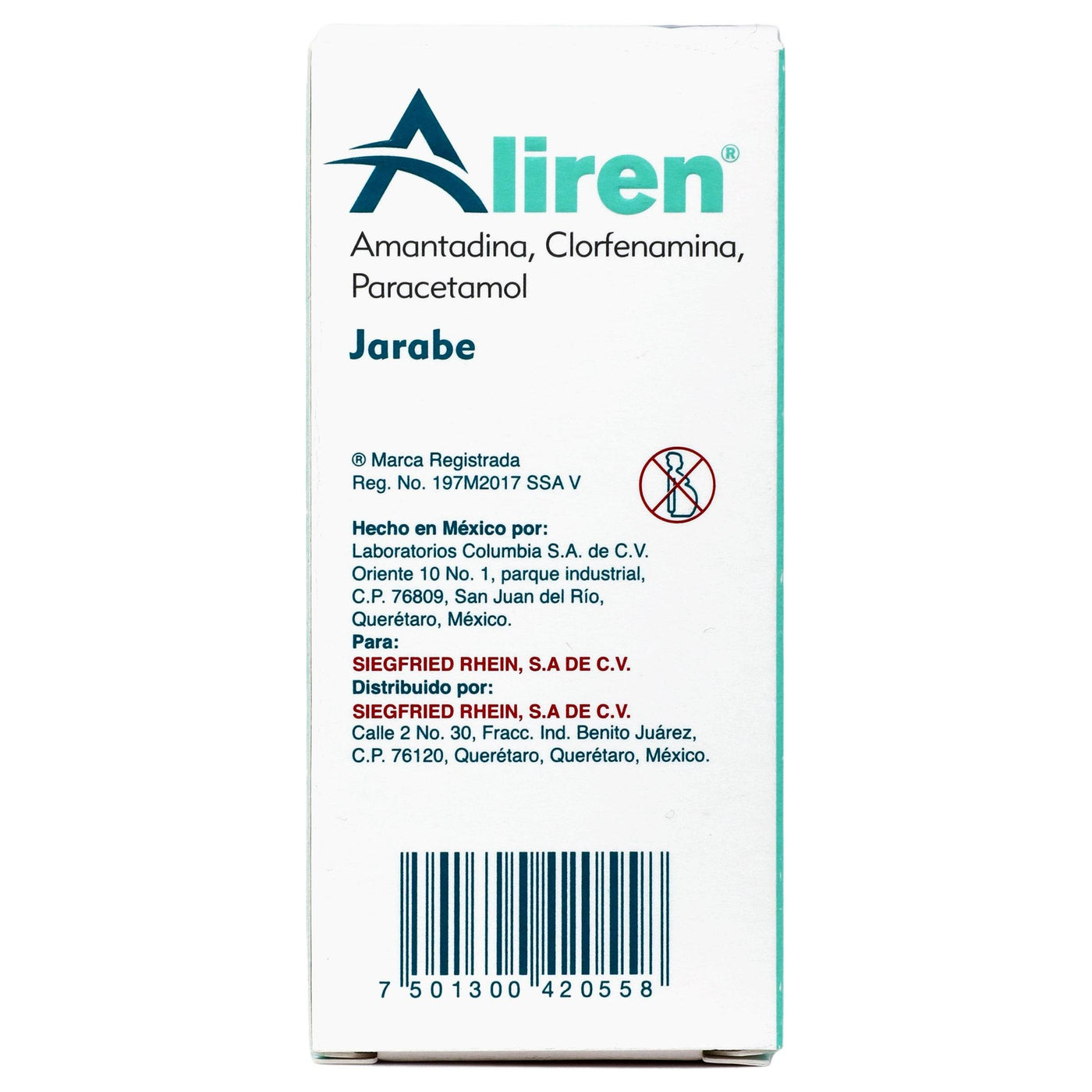 Aliren Jarabe 0.50G/0.02G/3G/100Ml 60Ml (Amantadina/Clorfenamina/Parac ...