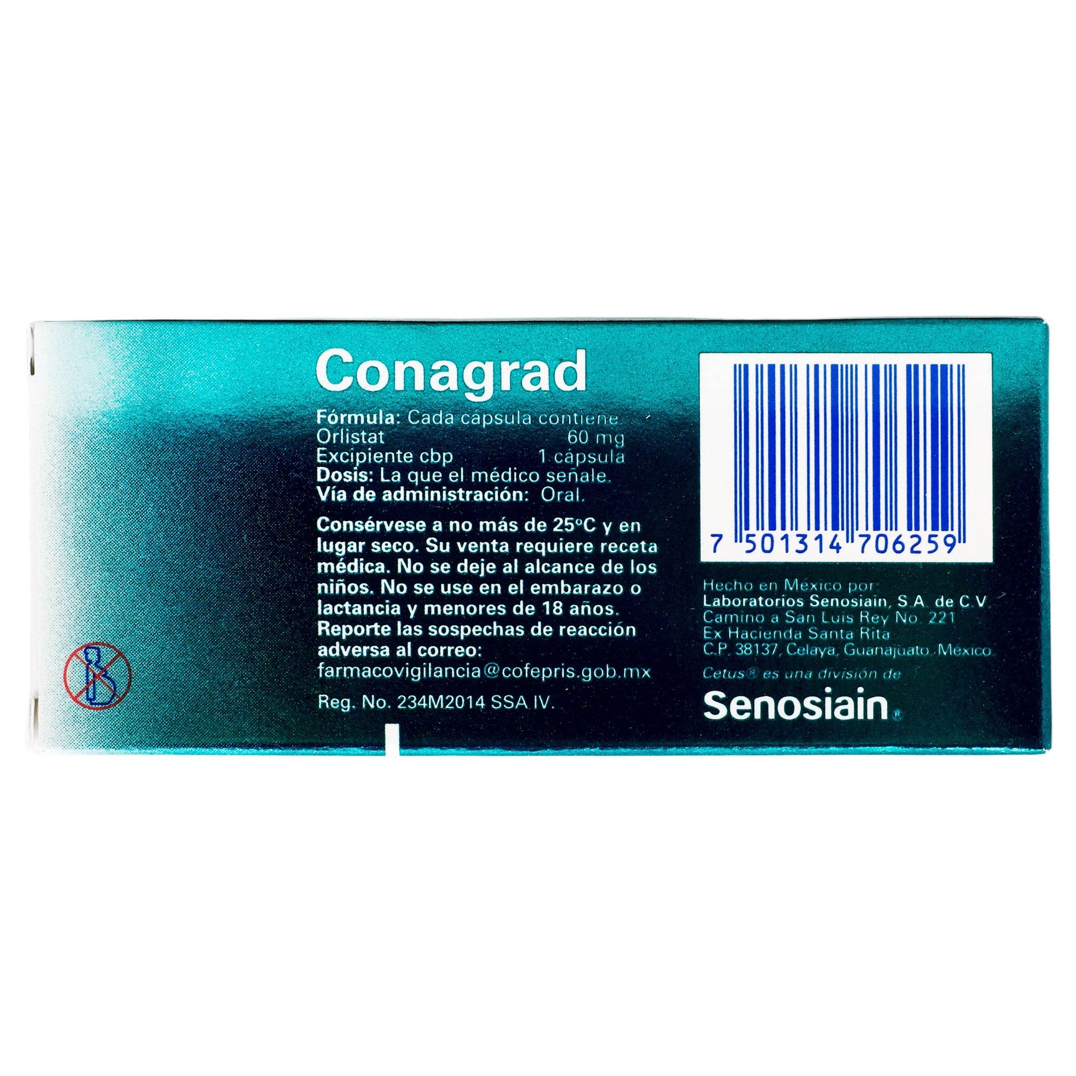 Conagrad 60Mg Con 30 Capsulas (Orlistat Resveratrol) — WeCare Pharma