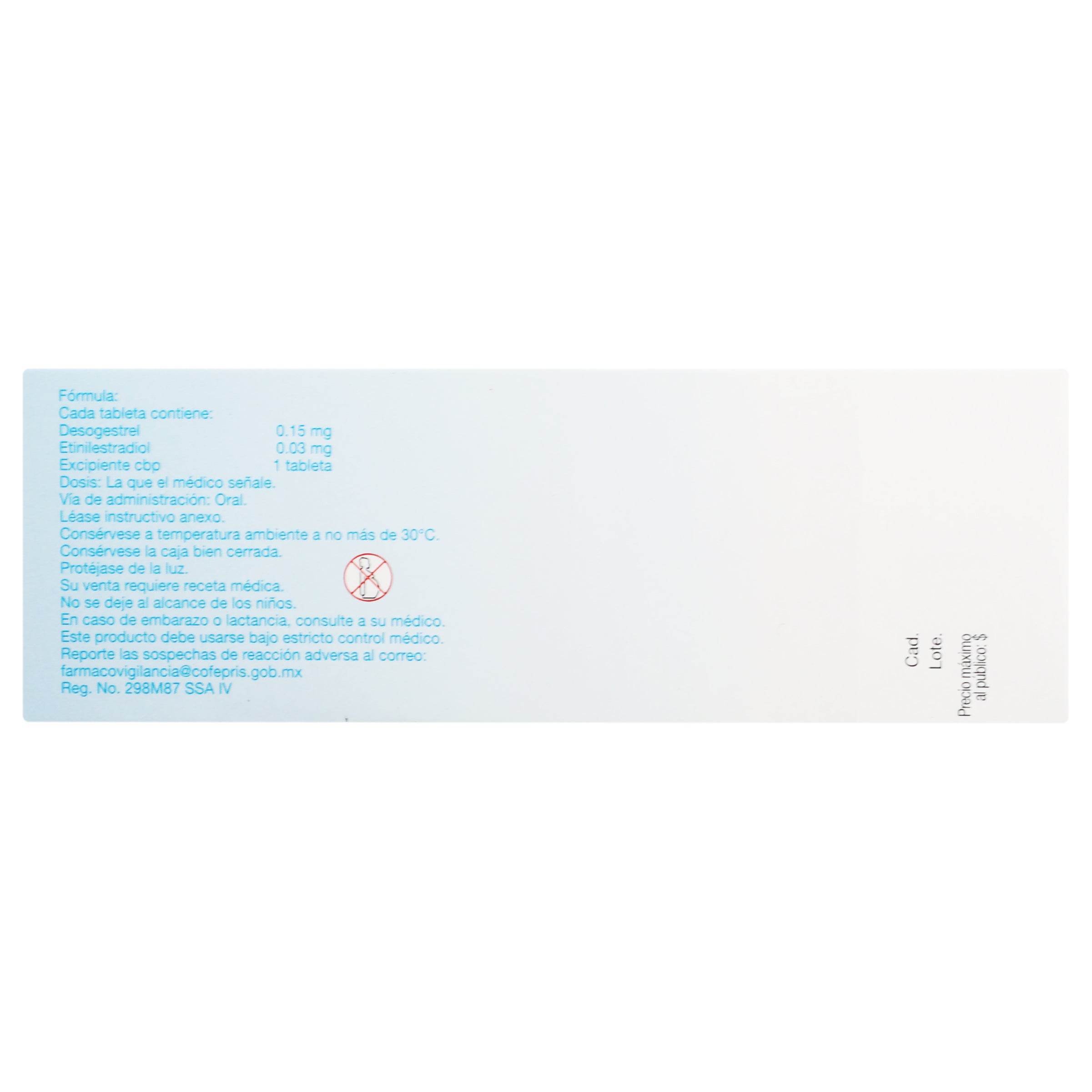 Marvelon 0.15Mg/0.03Mg Con 21 Tabletas (Desogestrel/Etinilestradiol ...