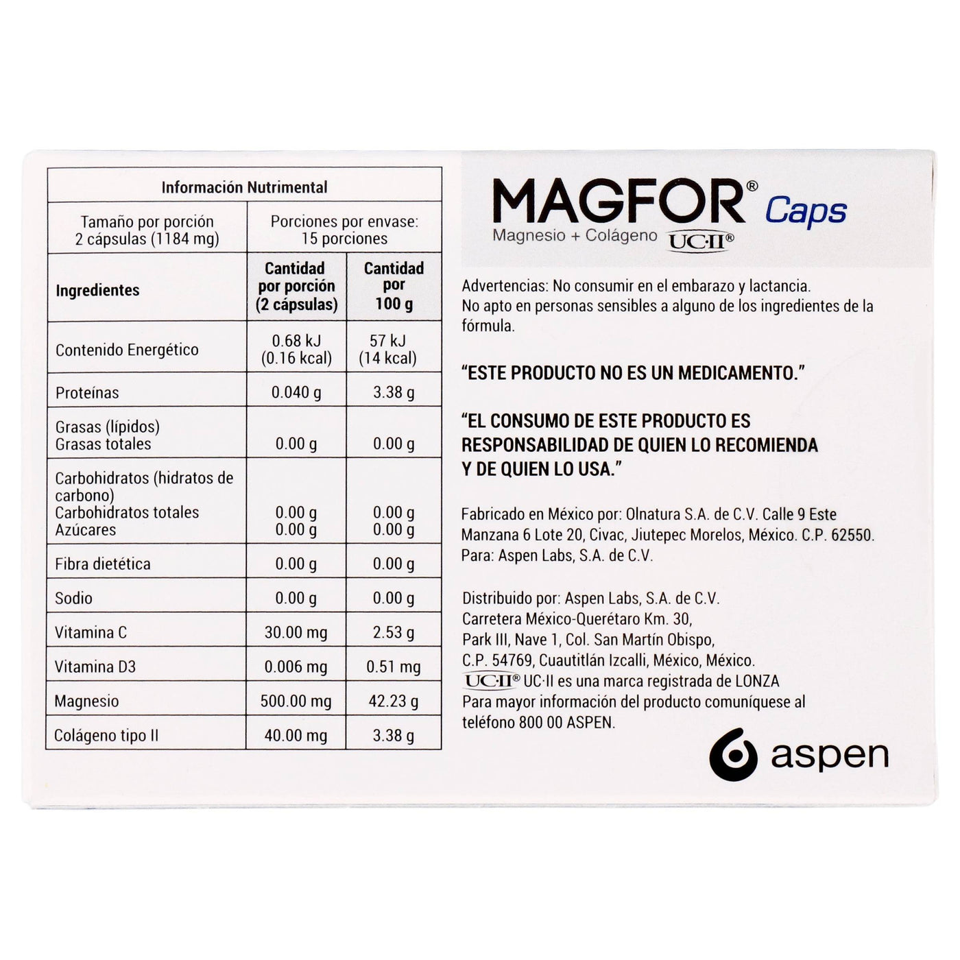 Magfor 592Mg Con 30 Capsulas (Magnesio/Colageno) — WeCare Pharma