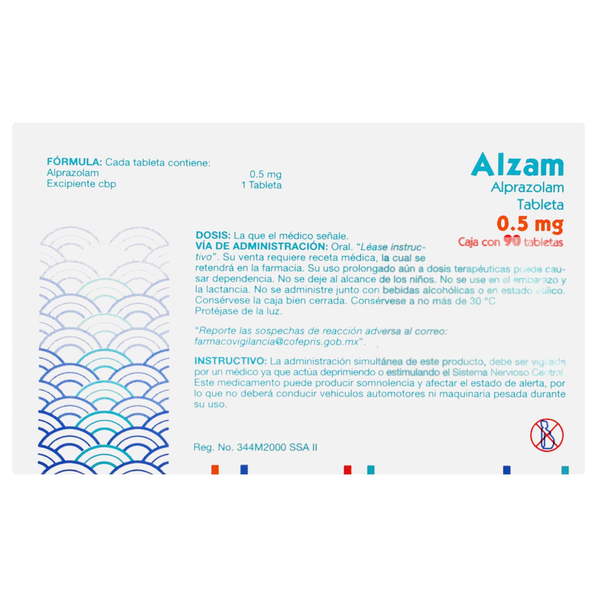 Alzam (Alprazolam) Tabletas 0.5Mg Con 90 — WeCare Pharma