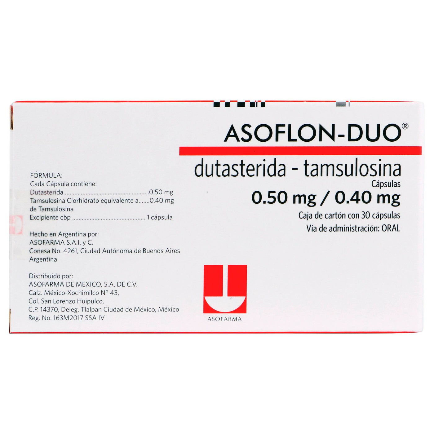 Asoflon-Duo 0.50Mg/0.40Mg Con 30 Capsulas (Dutasterida/Tamsulosina ...