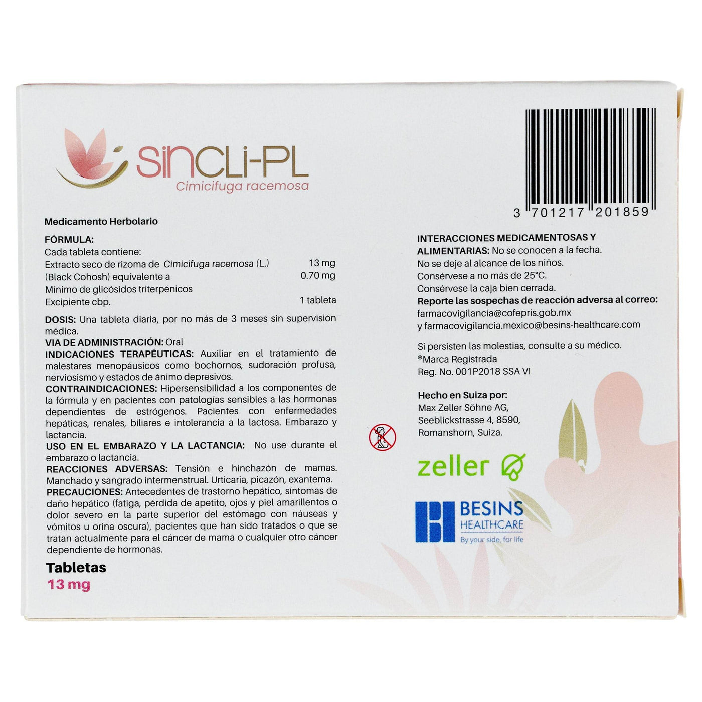 Sincli-Pl (Cimicifuga Racemosa) Tabletas 13Mg Con 30 — WeCare Pharma