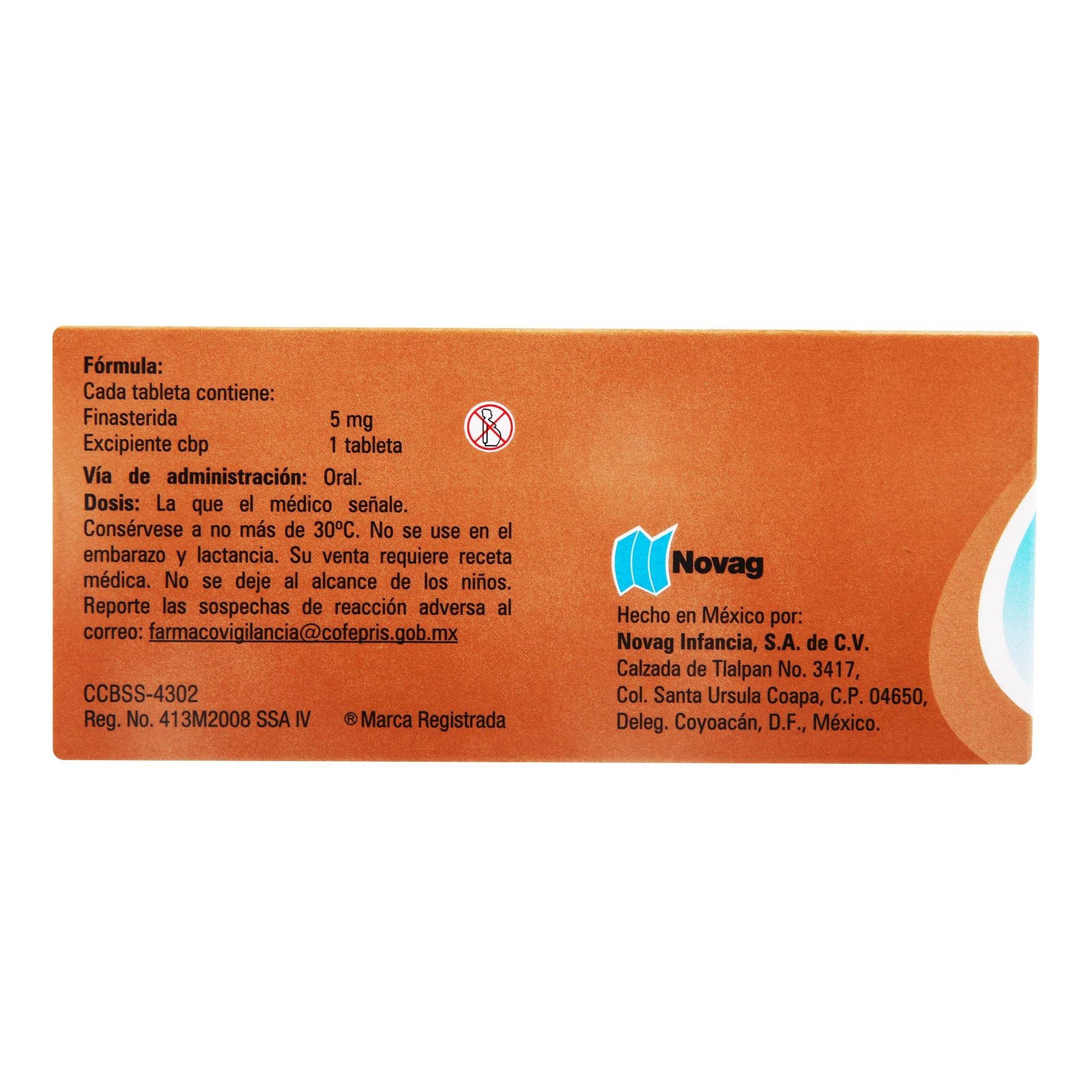 Finasterida 5Mg Novaride Con 30 Tabletas