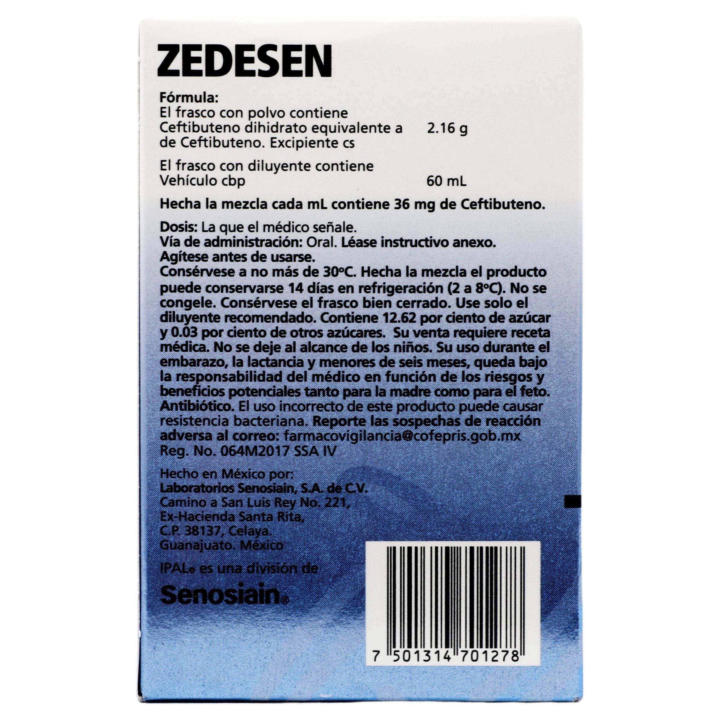 Zedesen Suspensión 36Mg/Ml 60Ml (Ceftibuteno) — WeCare Pharma