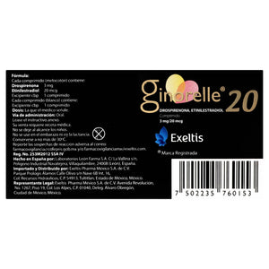 Ginorelle 20 3Mg/20Mcg Con 28 Comprimidos (Drospirenona/Etinilestradio ...