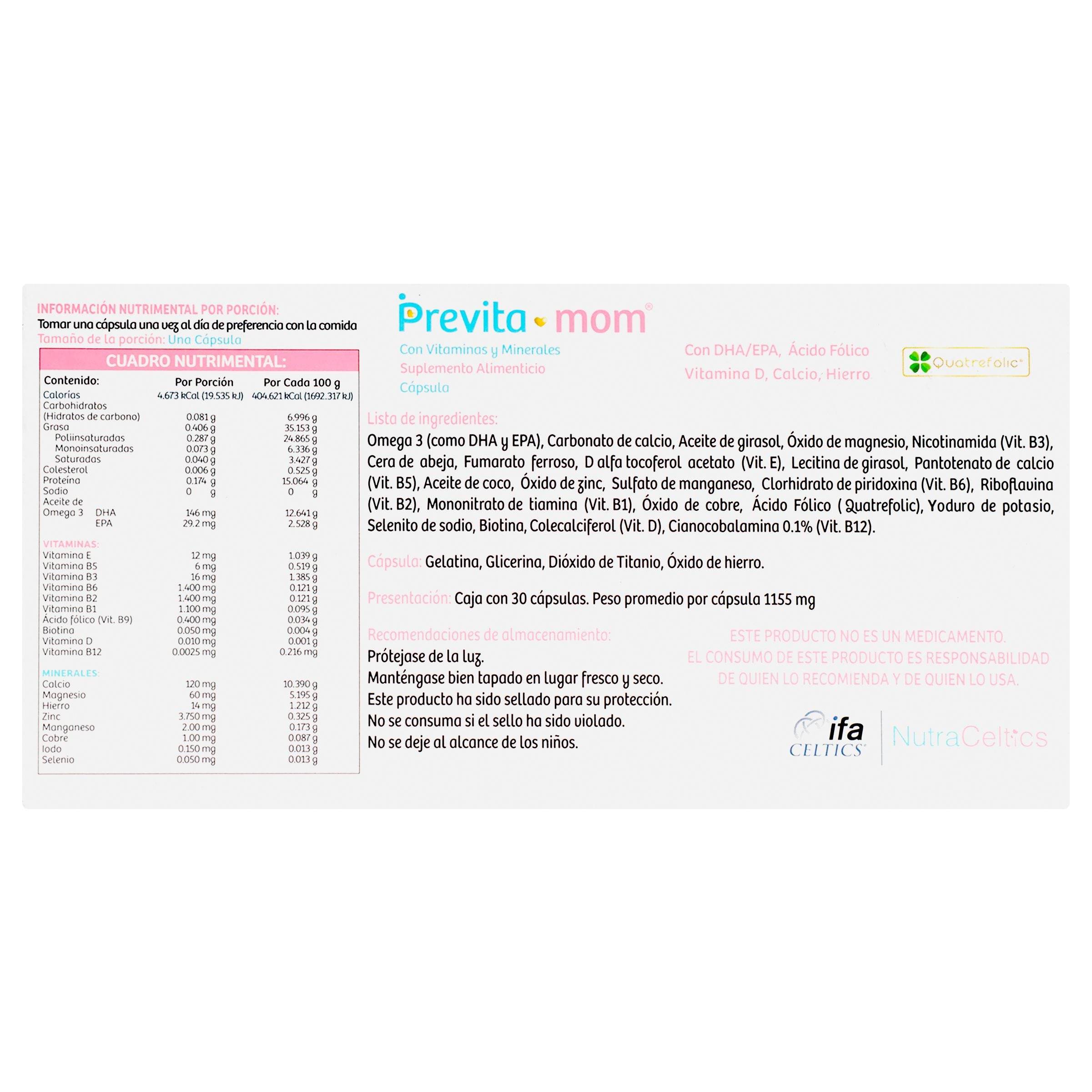 Previta Mom 1155Mg Con 30 Capsulas (Suplemento Alimenticio) — WeCare Pharma