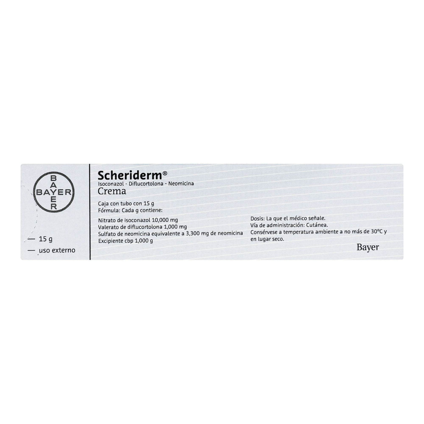 Scheriderm Crema 10Mg/1Mg/3.3Mg 15G (Isoconazol/Diflucortolona/Neomici ...