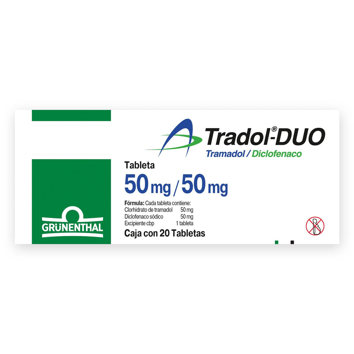 Tradol Duo 50/50Mg Con 20 Tabletas (Tramadol/Diclofenaco) — WeCare Pharma