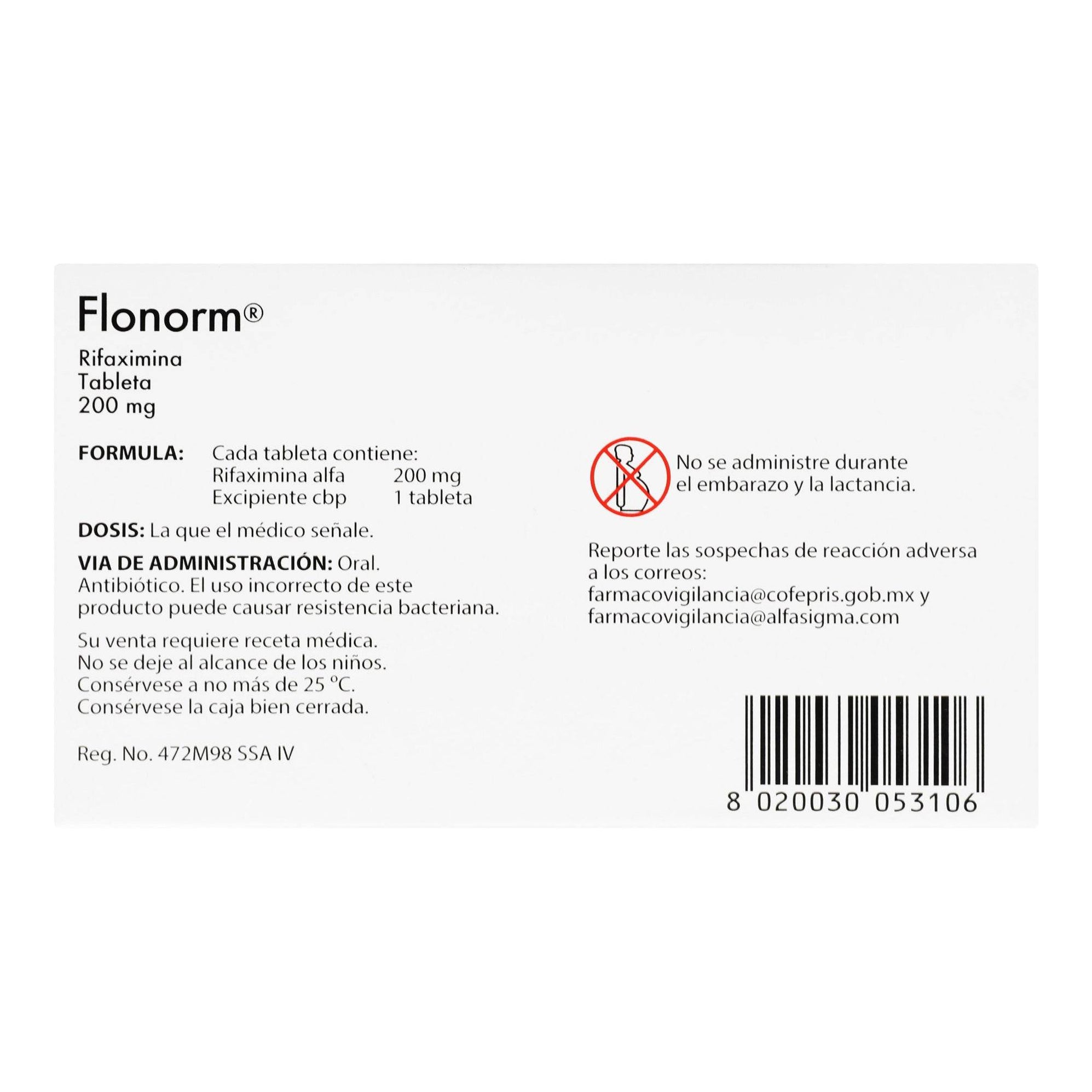 Flonorm 200Mg Con 28 Tabletas (Rifaximina) — WeCare Pharma
