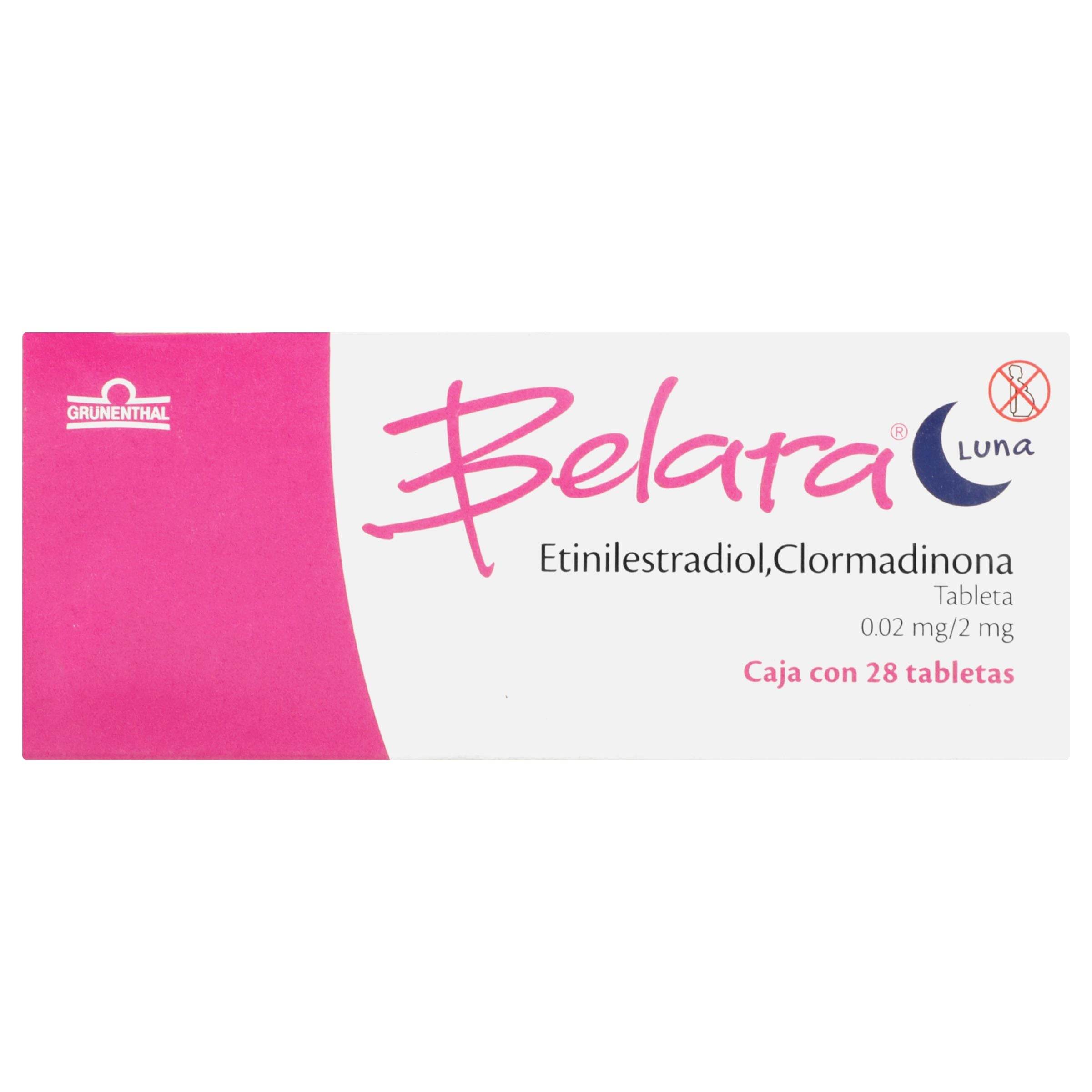 Belara Luna 0.02Mg/2Mg Con 28 Tabletas (Etinilestradiol/Clormadinona ...