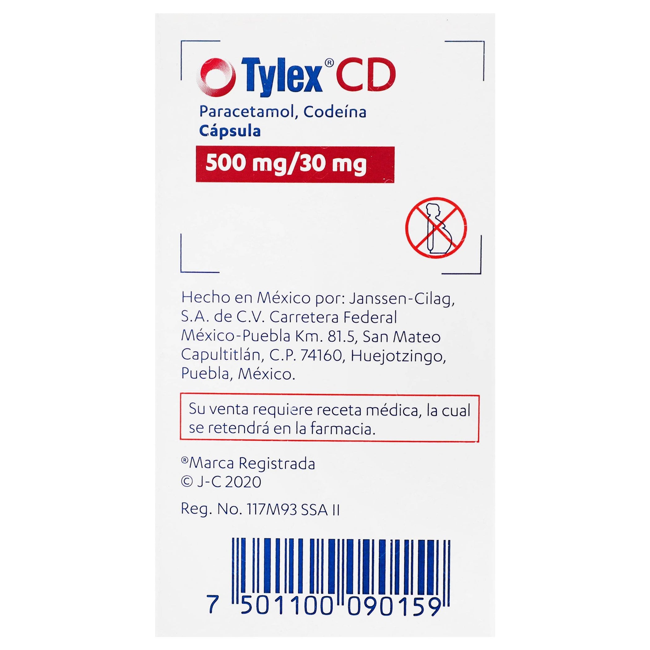 Tylex Cd (Paracetamol/Codeina) Capsulas 500Mg/30Mg Con 30 — WeCare Pharma