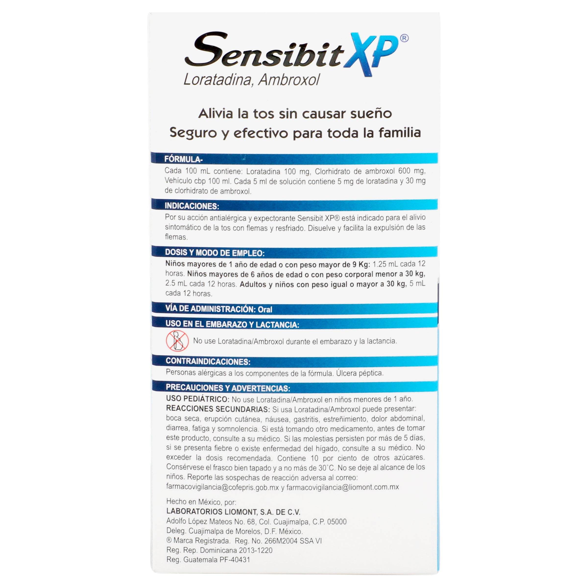 Sensibit Xp Solución 5Mg/30Mg 120Ml (Loratadina/Ambroxol) — WeCare Pharma