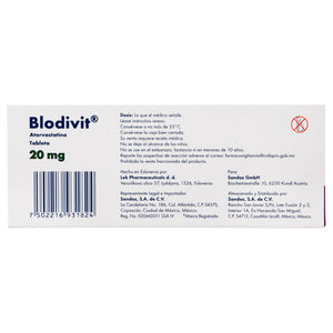 Blodivit 20Mg Con 30 Tabletas (Atorvastatina) — WeCare Pharma