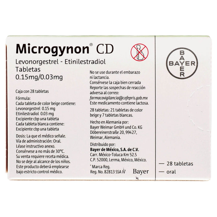 Microgynon Cd 0.15Mg/0.03Mg Con 28 Tabletas (Levonorgestrel/Etinilestr — WeCare Pharma