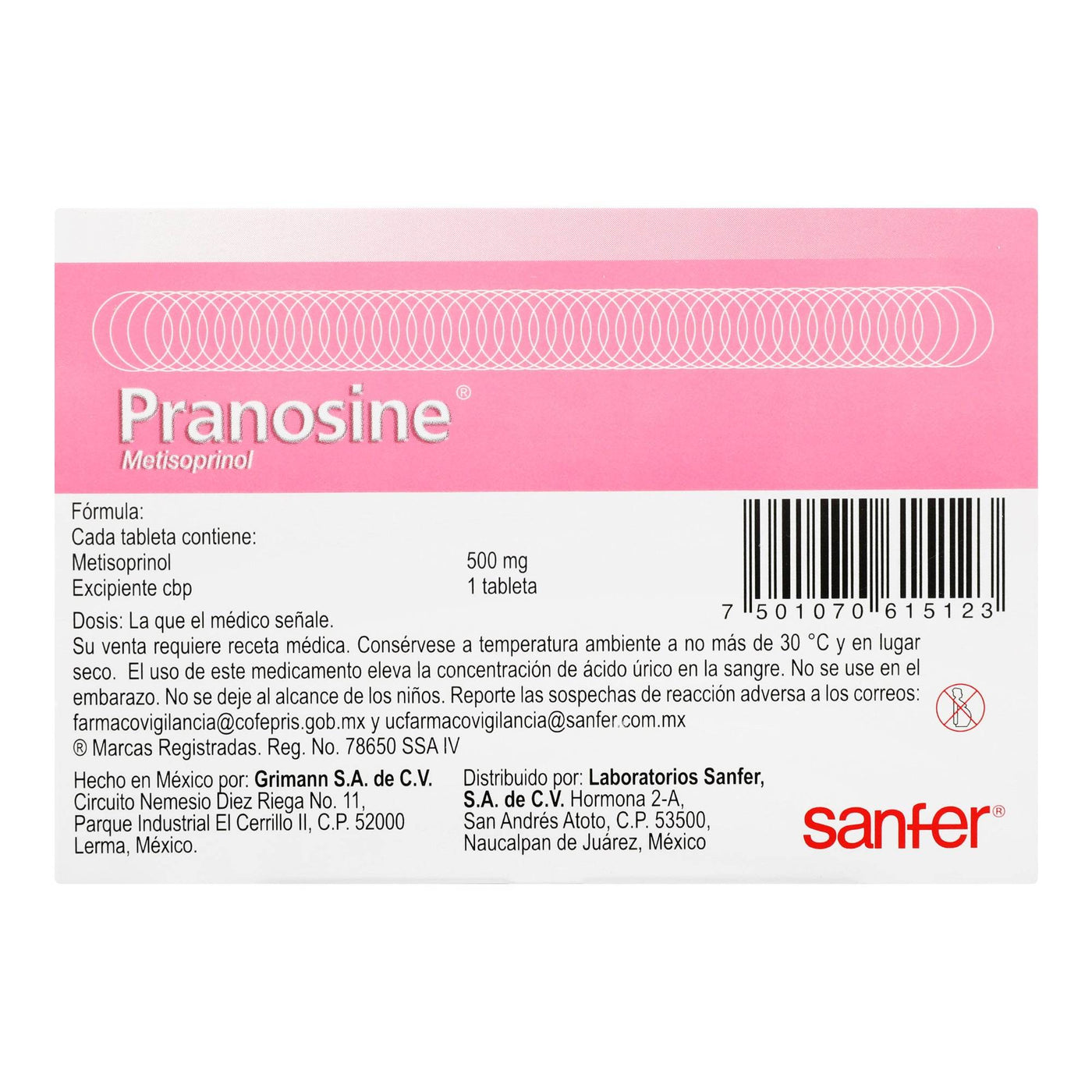 Pranosine 500Mg Con 20 Tabletas (Metisoprinol) — WeCare Pharma