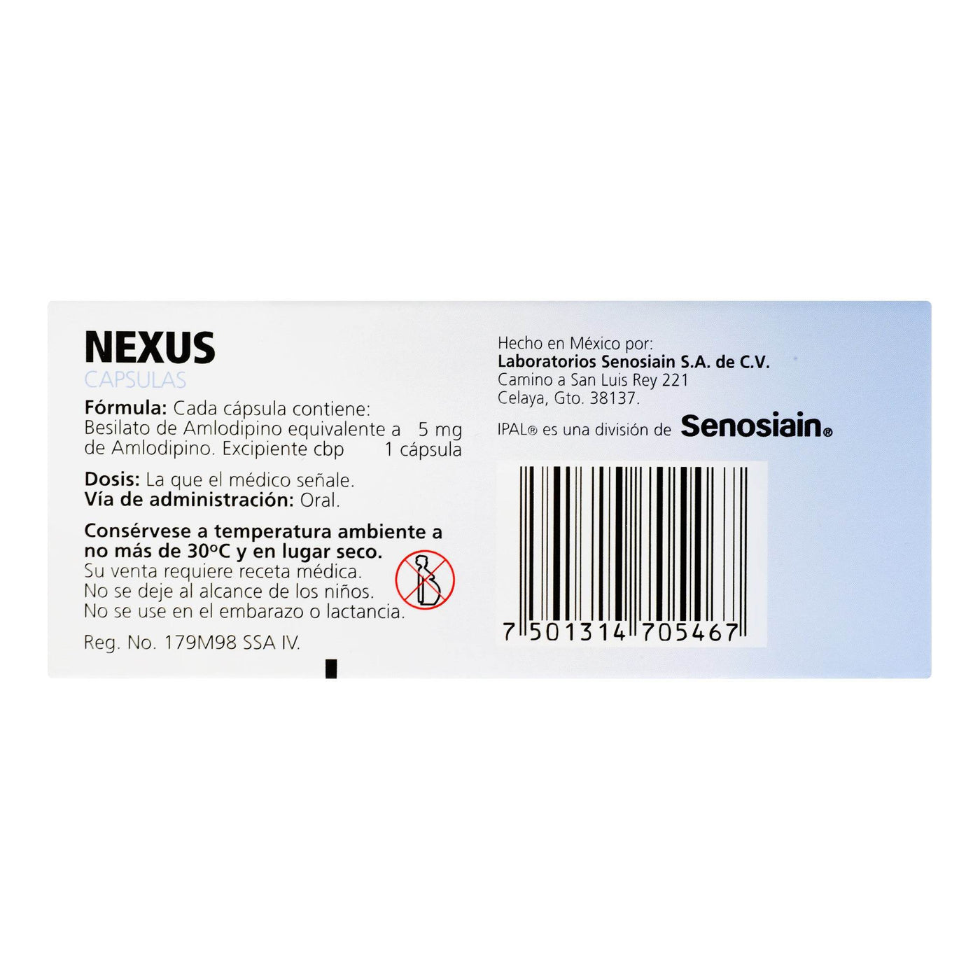 Nexus 5Mg Con 30 Tabletas (Amlodipino) — WeCare Pharma