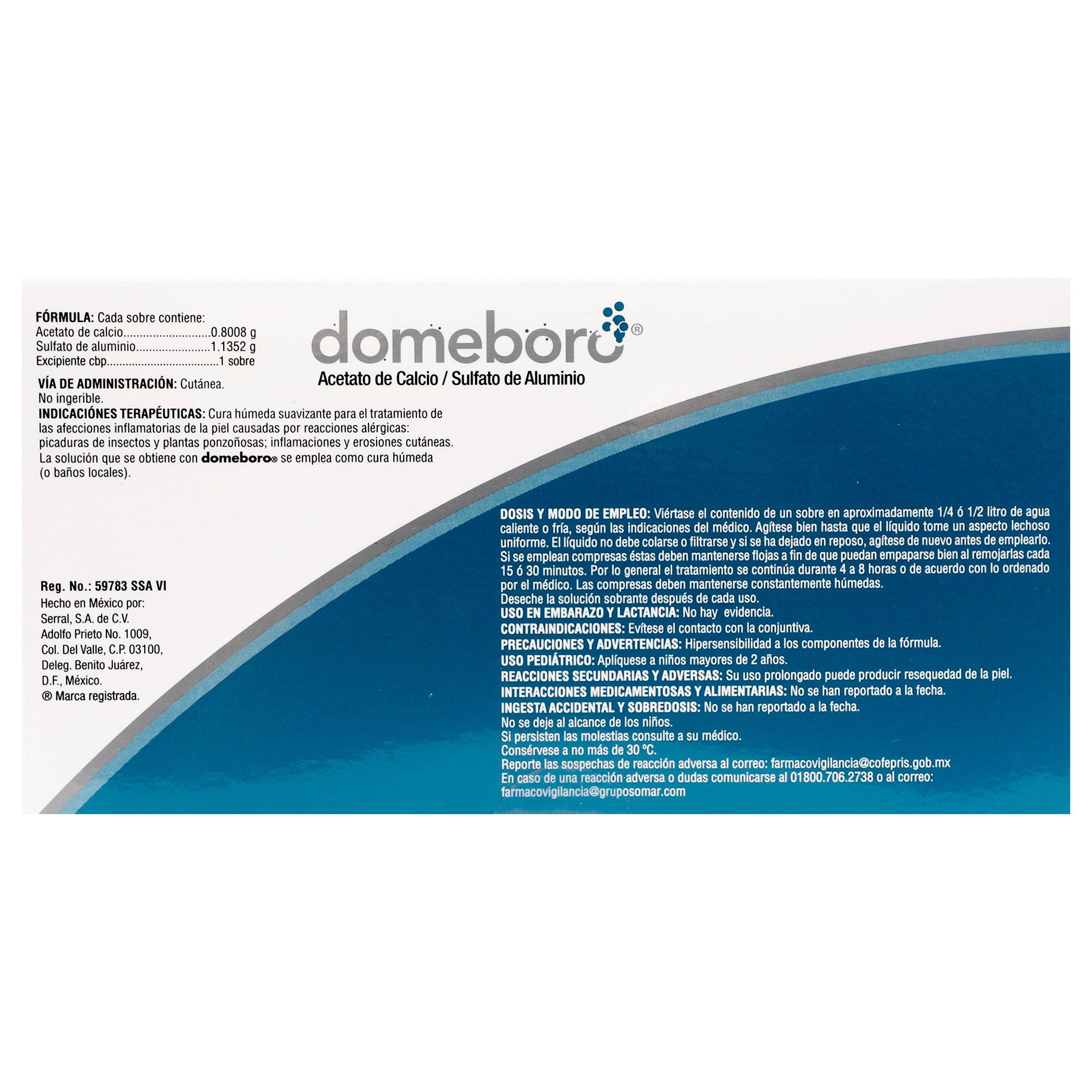 Domeboro Polvo 2.2G Con 12 (Acetato Calcio/Sulfato Aluminio) — WeCare ...