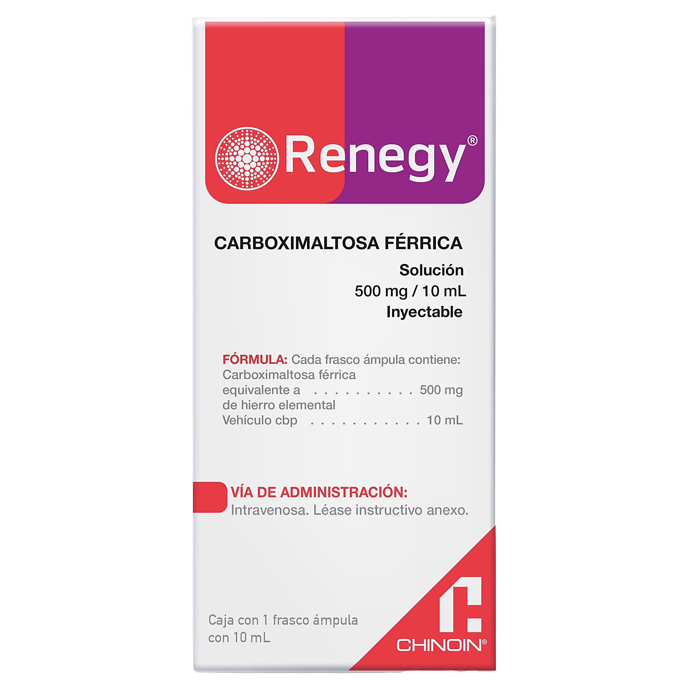 Renegy (Carboximaltosa Ferrica) Fco Amp 500Mg/10Ml C1 — WeCare Pharma