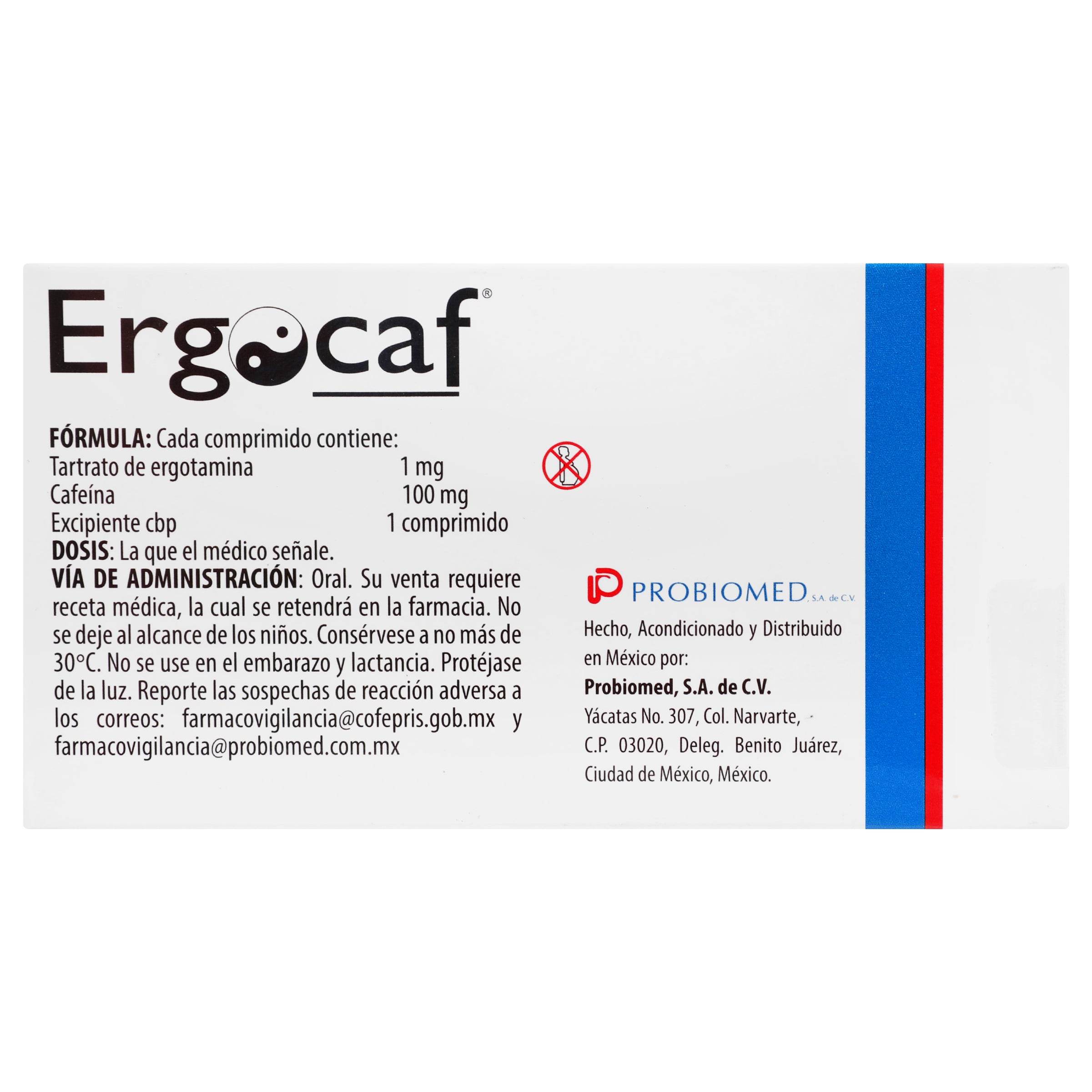 Ergocaf (Ergotamina/Cefeina) Comp 1Mg/100Mg Con 20 — WeCare Pharma
