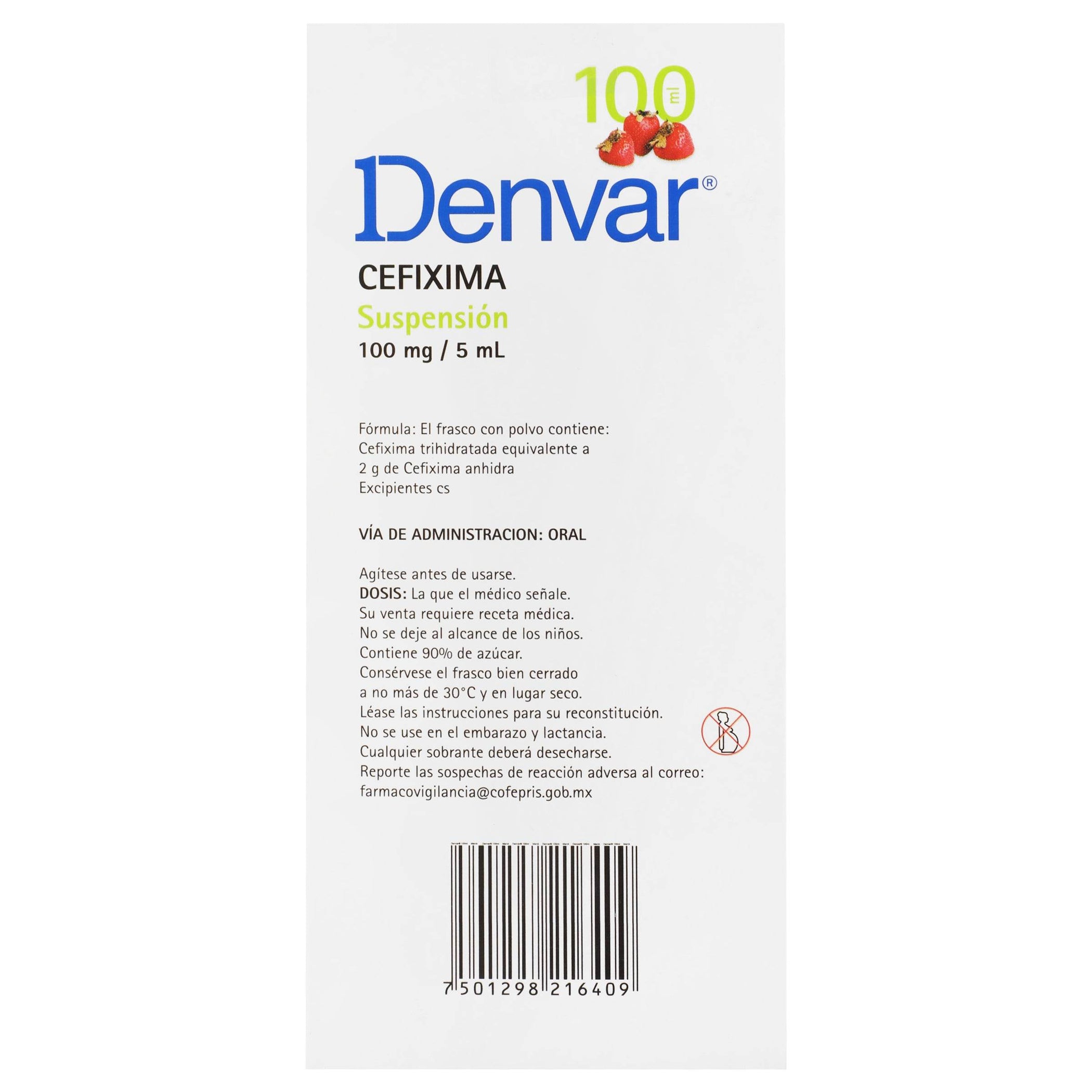 Denvar Suspensión 100Mg/5Ml 100Ml (Cefixima) — WeCare Pharma