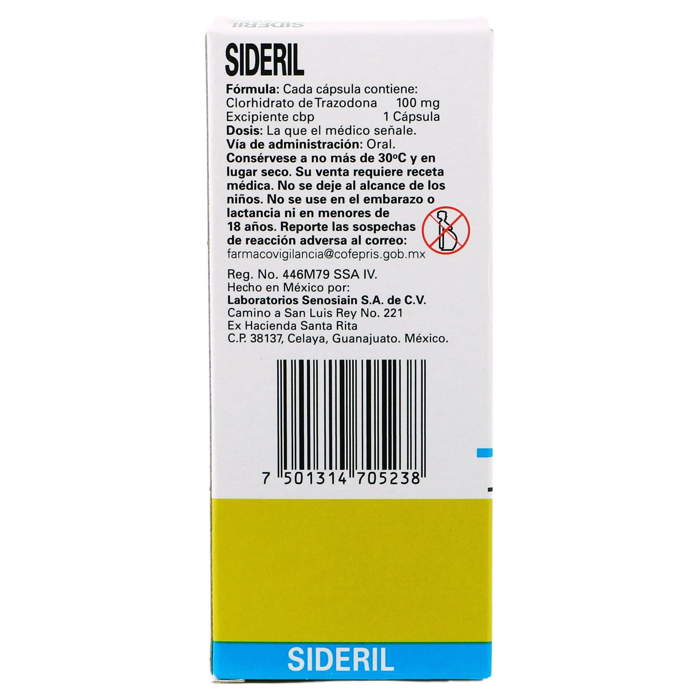 Sideril 100Mg Con 20 Capsulas (Trazodona) — WeCare Pharma