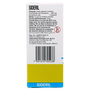 Sideril 100Mg Con 20 Capsulas (Trazodona) — WeCare Pharma