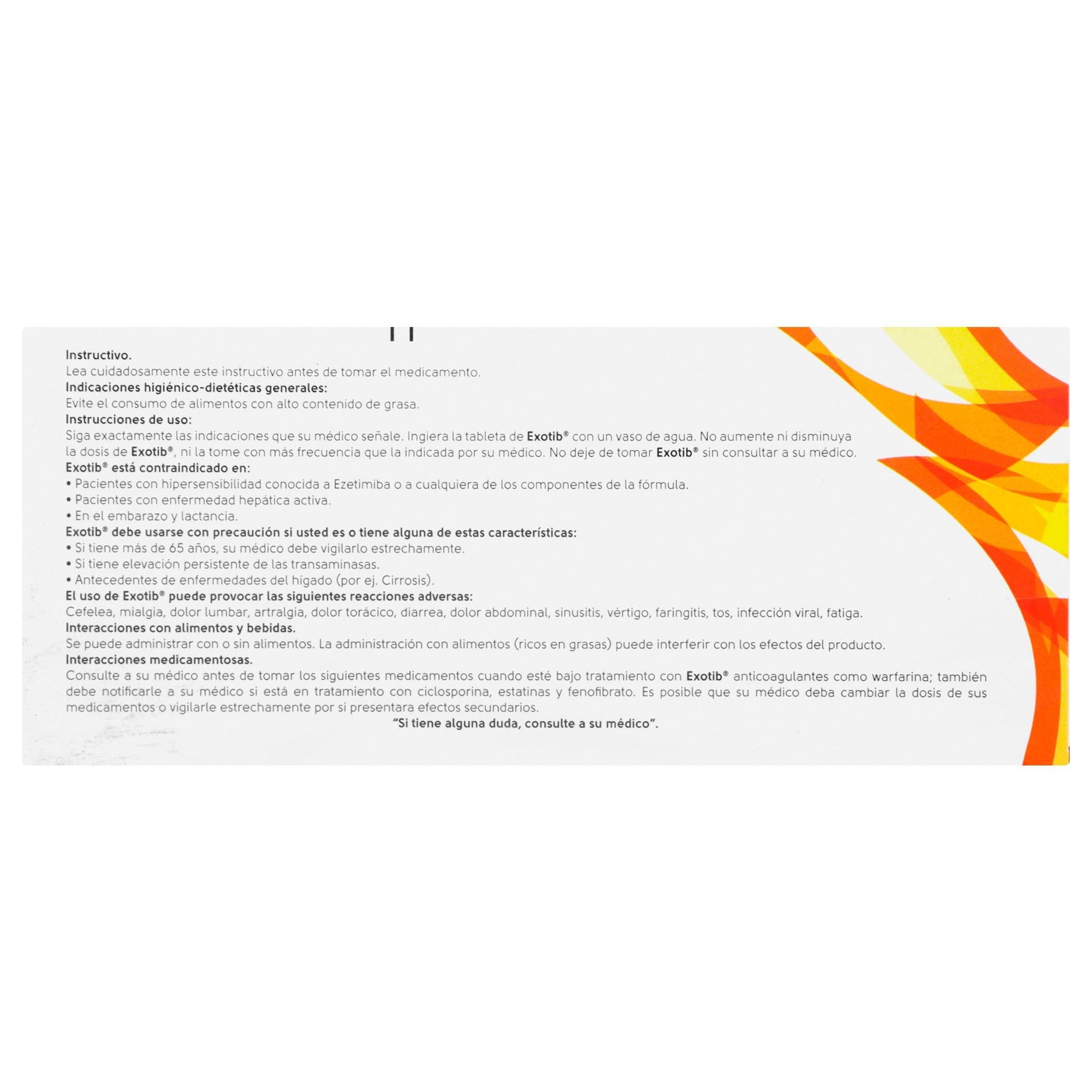 Exotib 10Mg Con 30 Tabletas (Ezetimiba) — WeCare Pharma