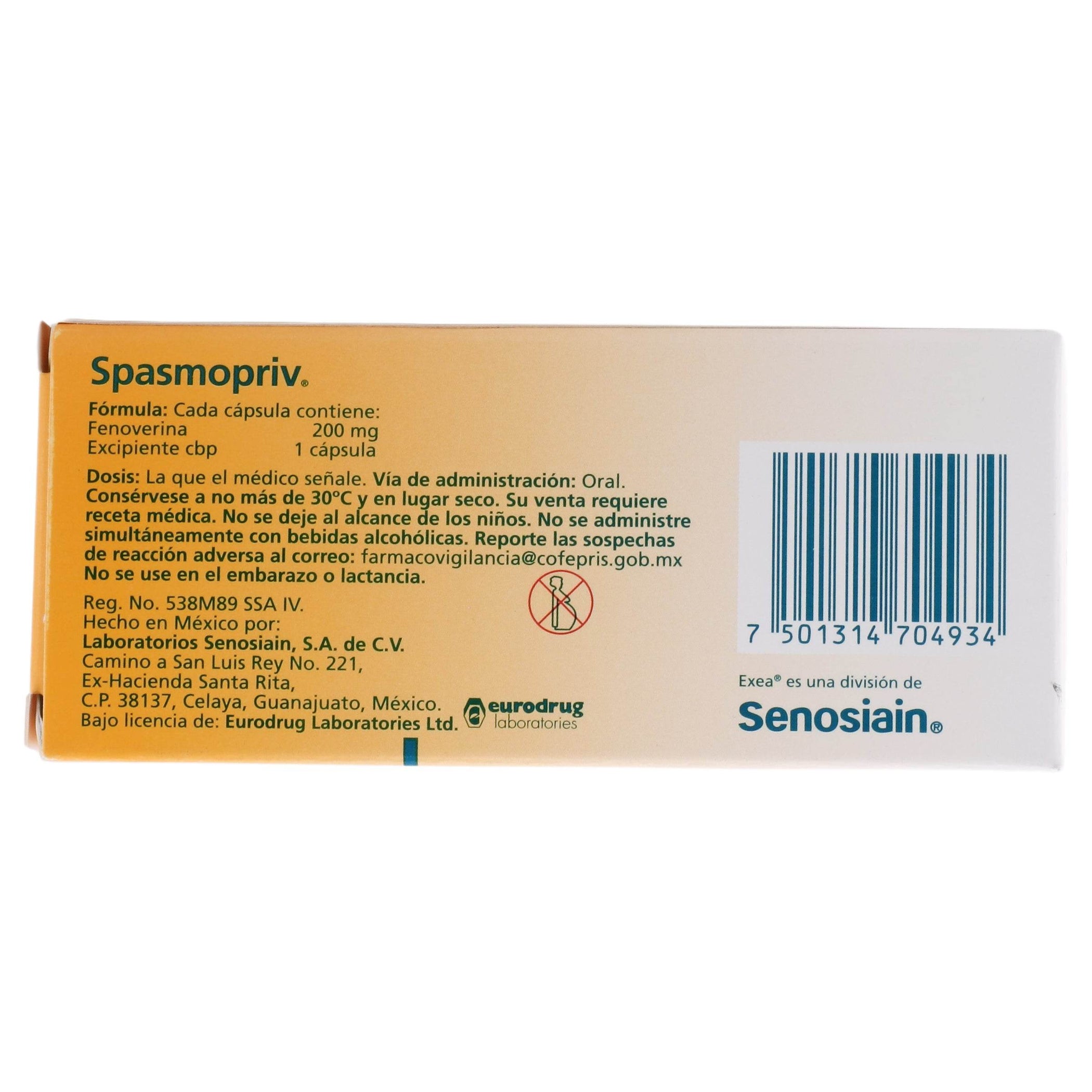 Spasmopriv 200Mg Con 24 Capsulas (Fenoverina) — WeCare Pharma