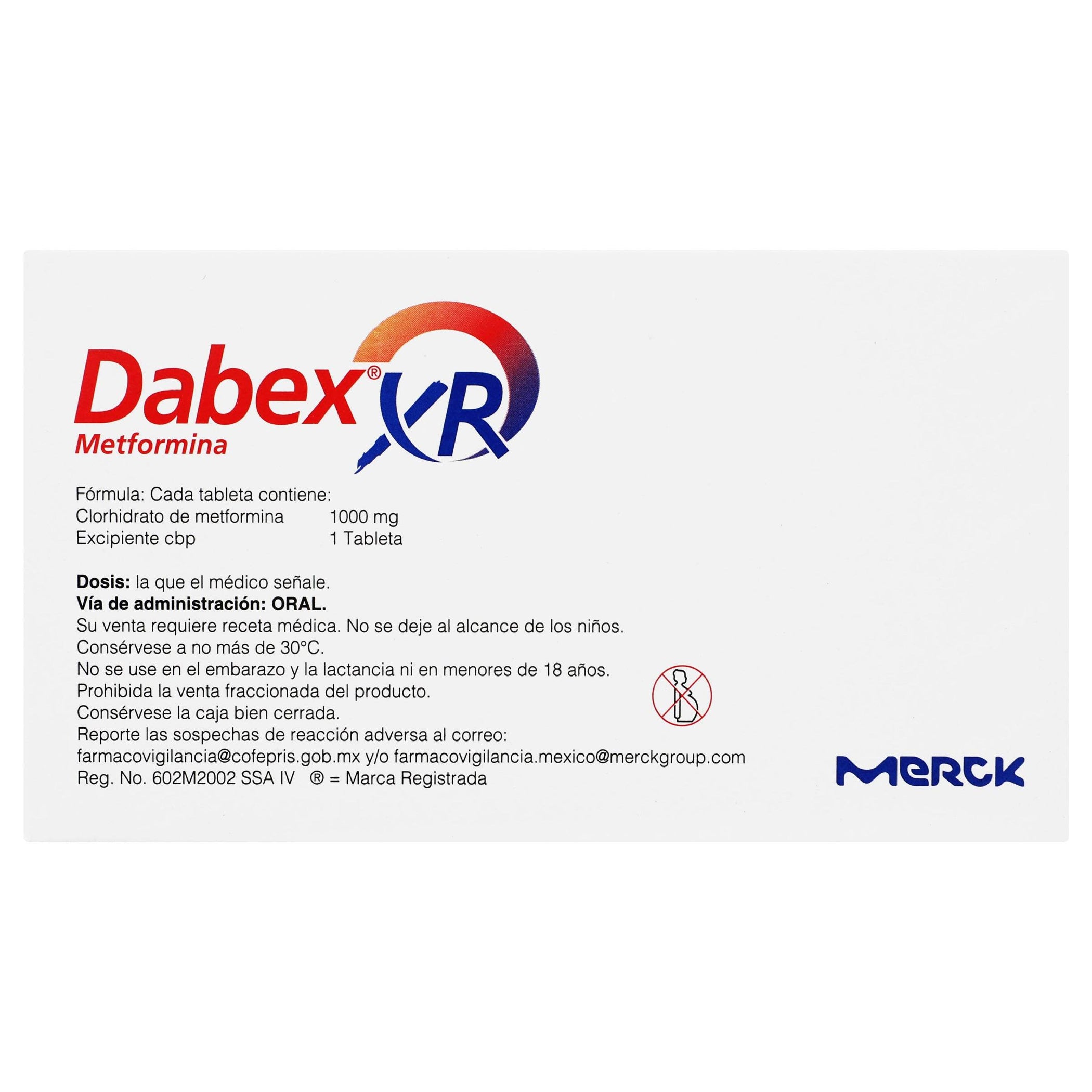 Dabex Xr 1000Mg Con 30 Tabletas (Metformina) — WeCare Pharma