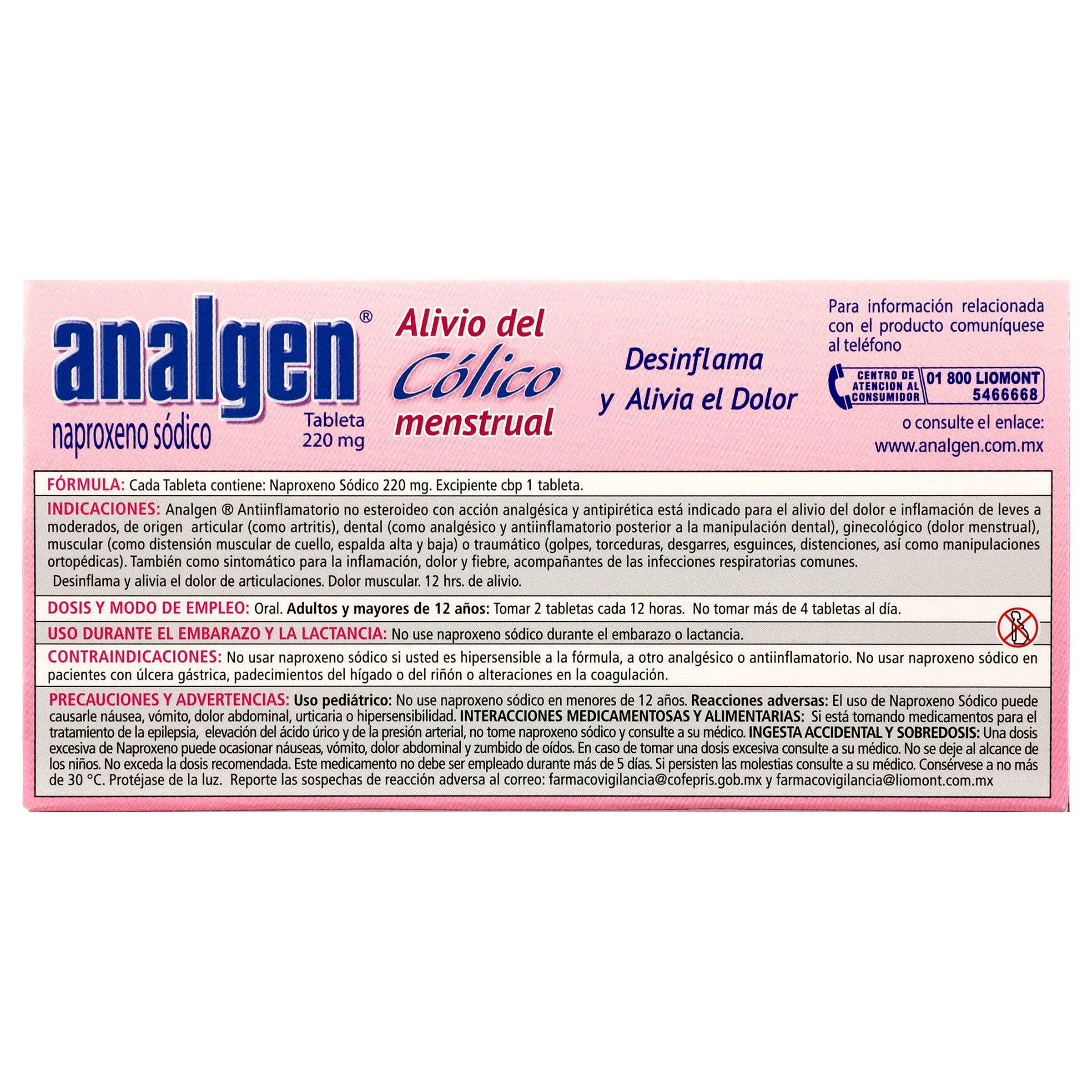Analgen Colico 220Mg Con 10 Tabletas (Naproxeno Sodico) — WeCare Pharma