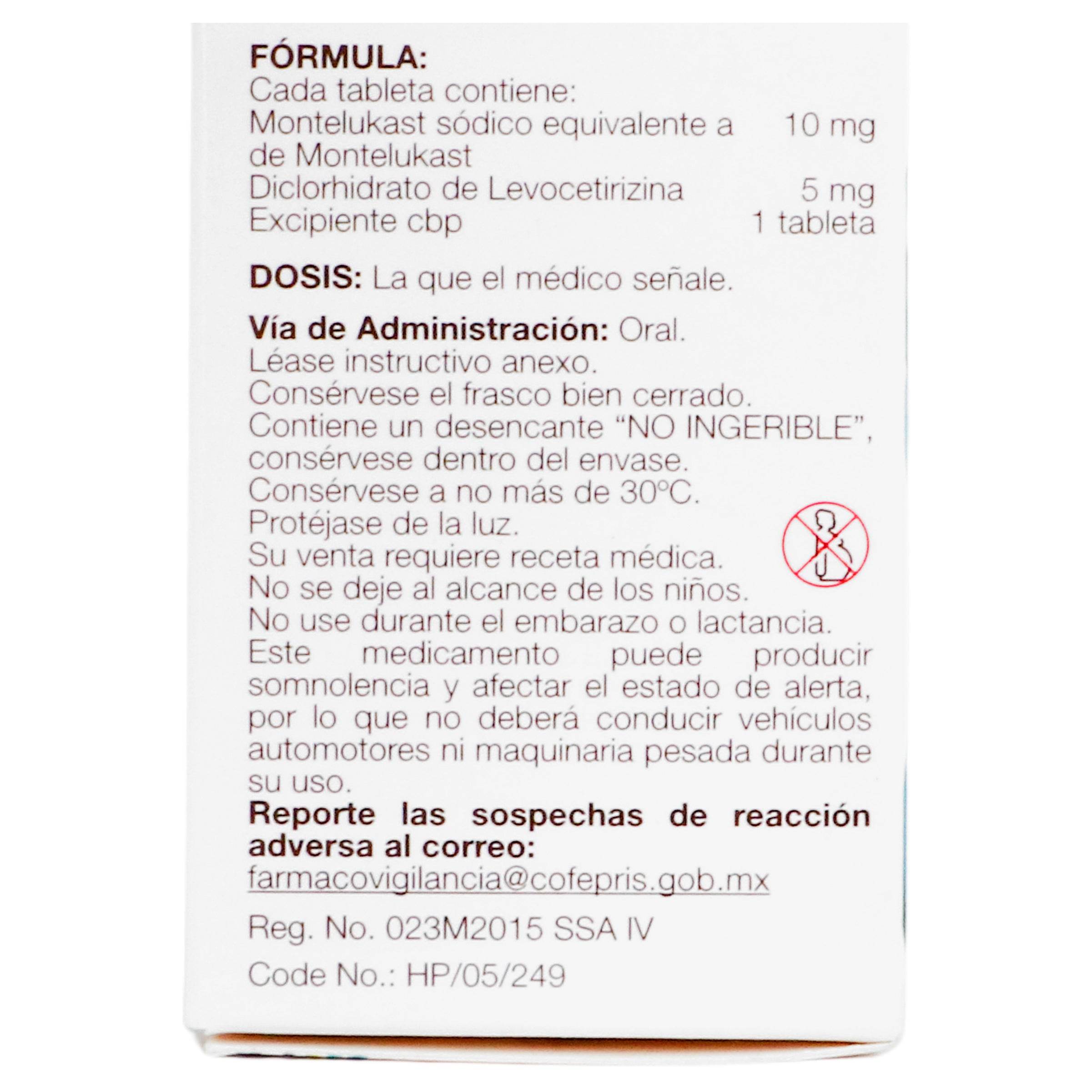 Misdapre Rac 10Mg/5Mg Con 14 Tabletas (Montelukast/Levocetirizina ...