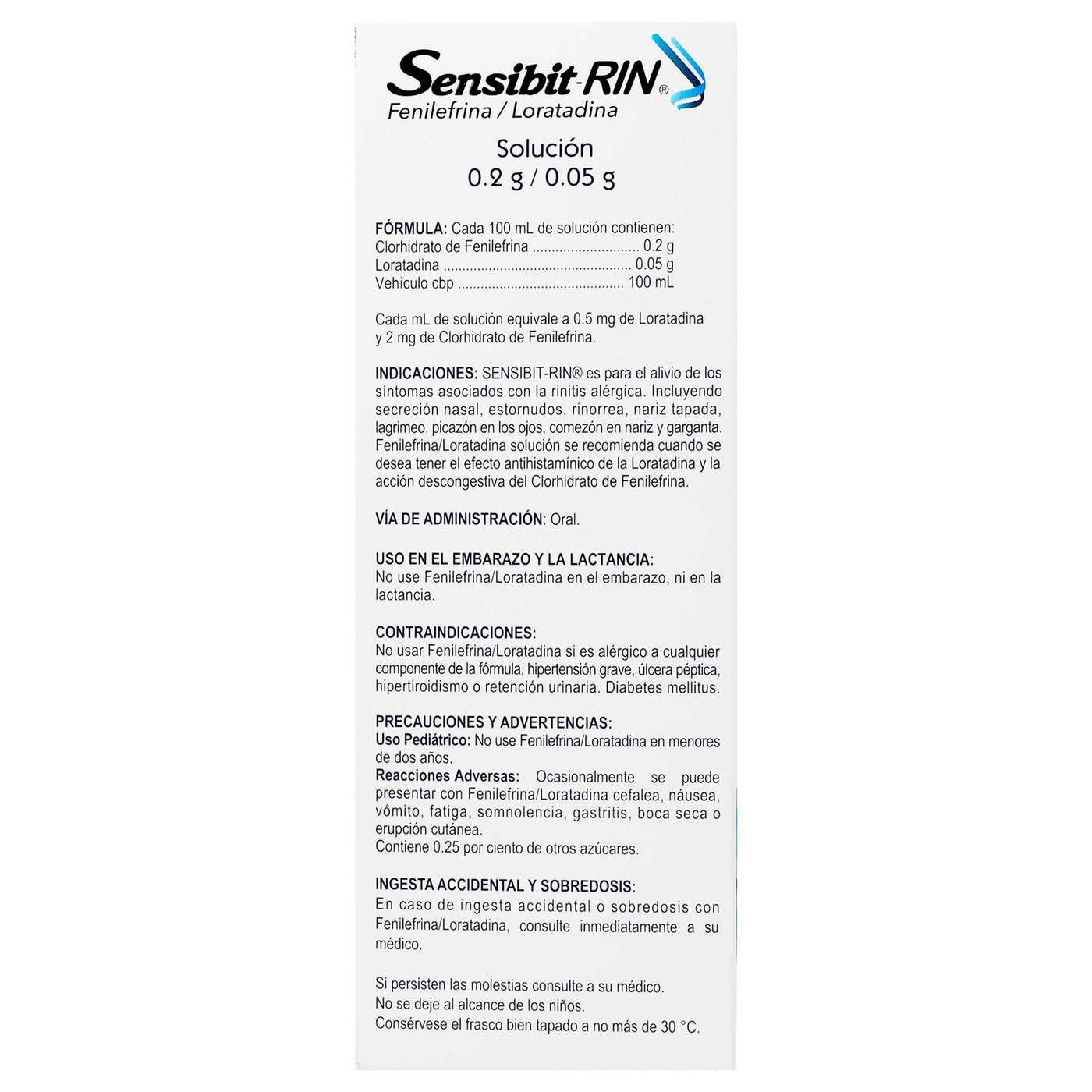 Sensibit-Rin Solución Con 60Ml (Fenilefrina/Loratadina) — WeCare Pharma