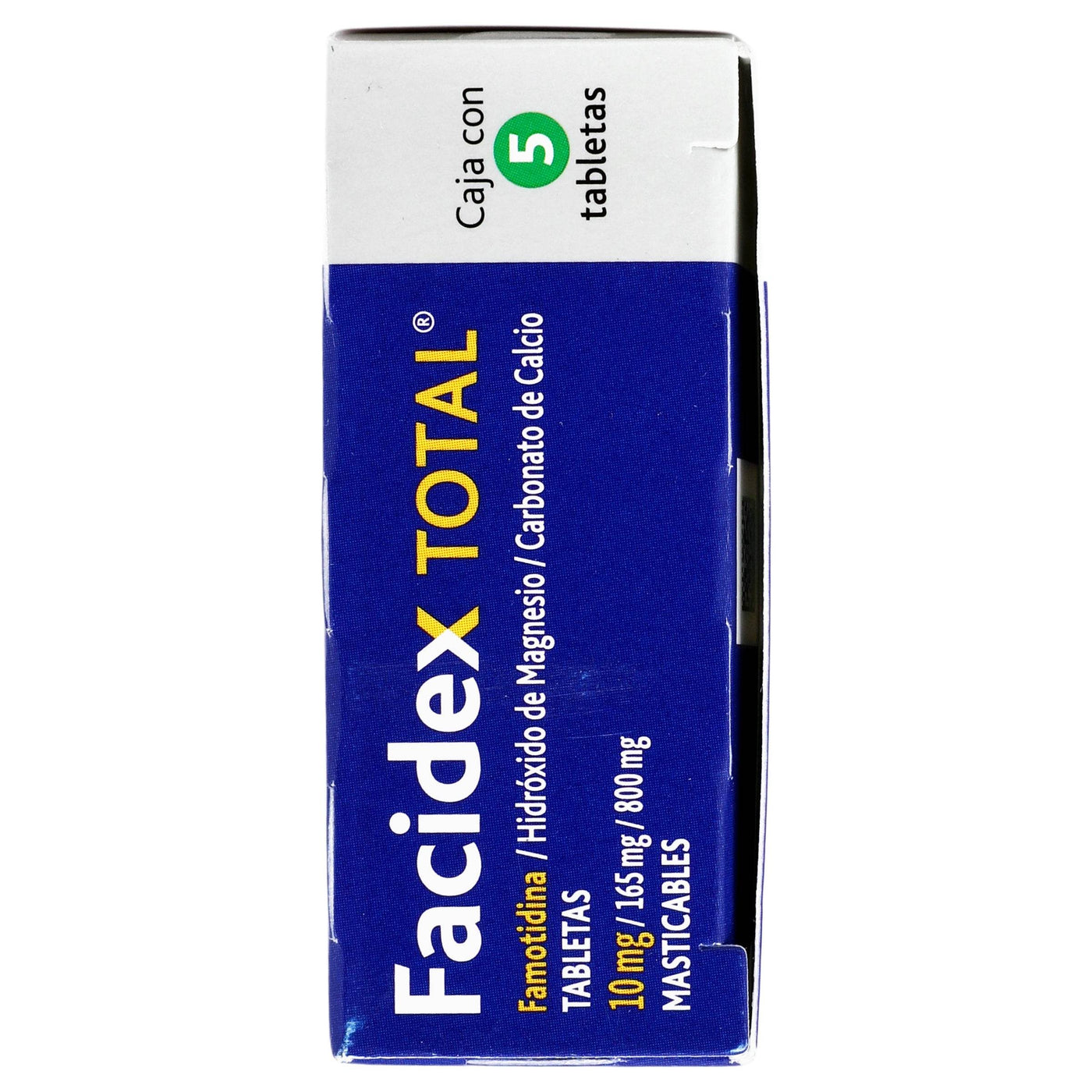 Facidex Total 10Mg/165/800Mg Con 5 Tabletas (Famotidina/Hidroxido De M ...