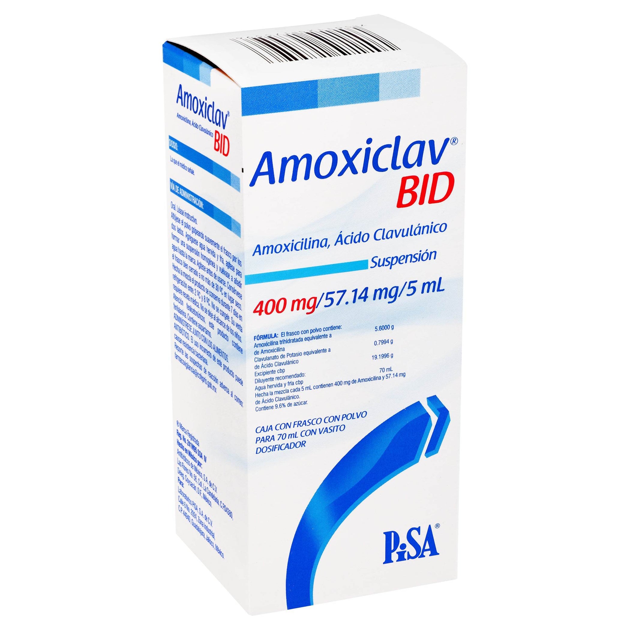Amoxiclav Bid Suspensión 400/57.1 Mg 70 Ml (Amoxicilina/Acido Clavulan ...