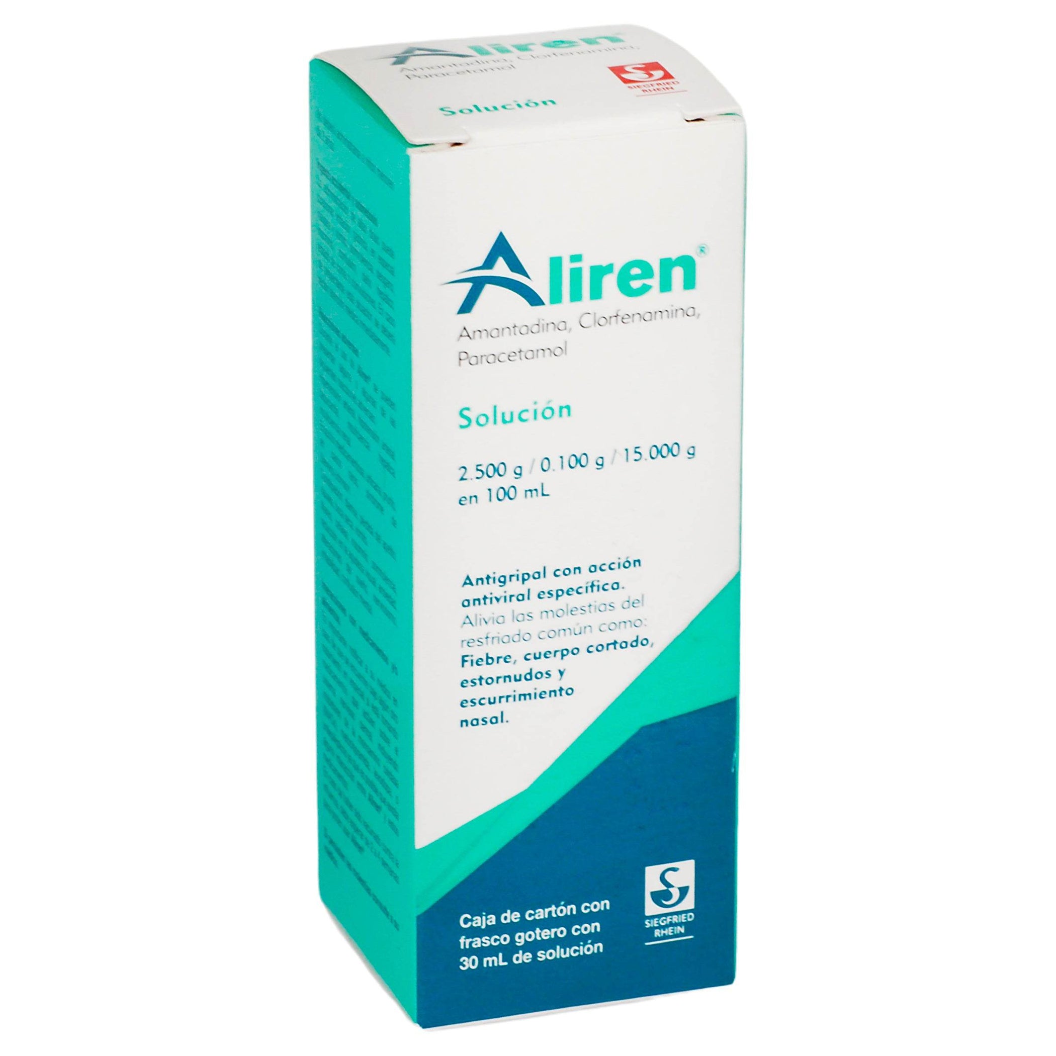 Aliren Solución 2.5G/0.1G/15G/100Ml 30Ml (Amantadina/Clorfenamina/Para ...