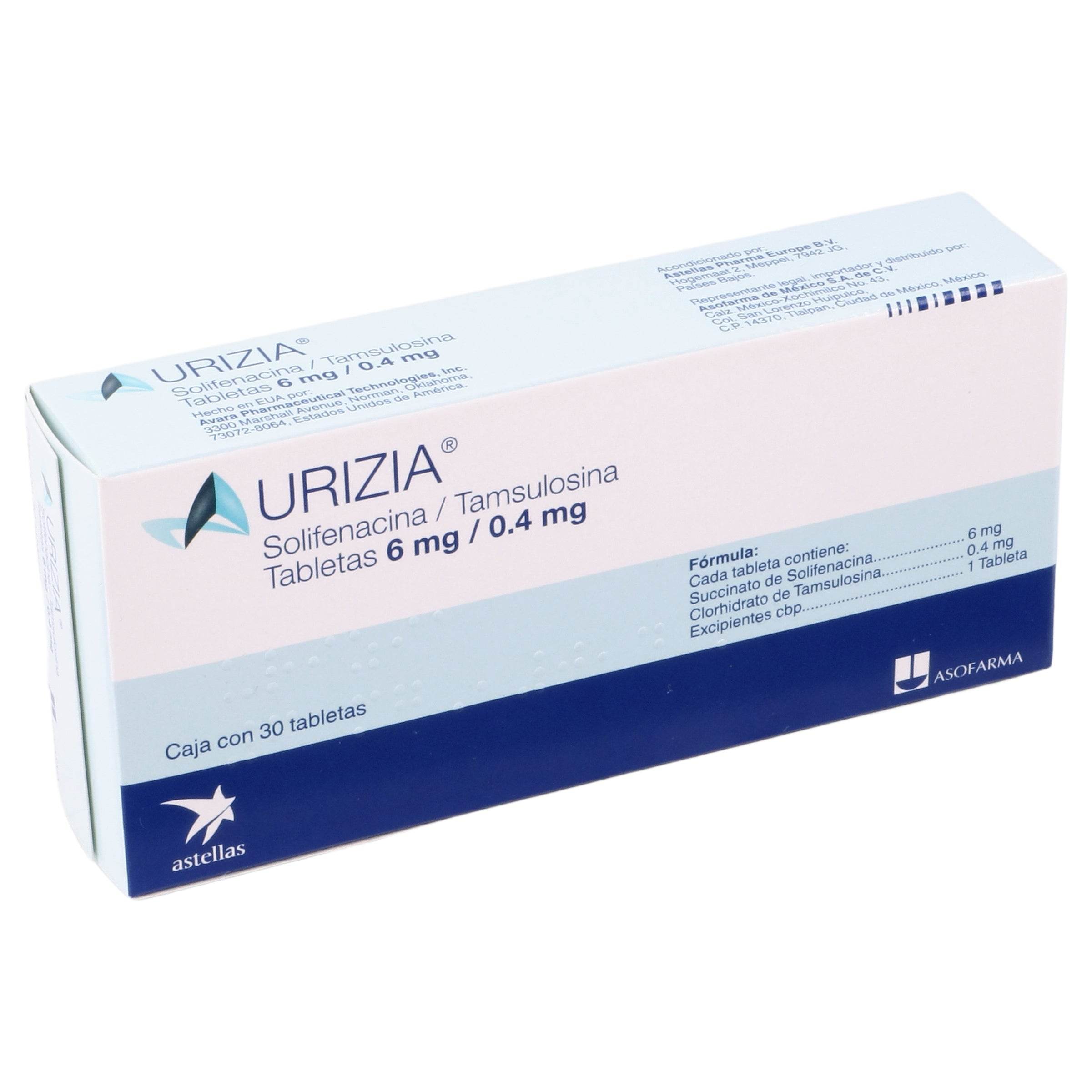 Urizia 6Mg/0.4Mg Con 30 Tabletas (Solifenacina/Tamsulosina) — WeCare Pharma