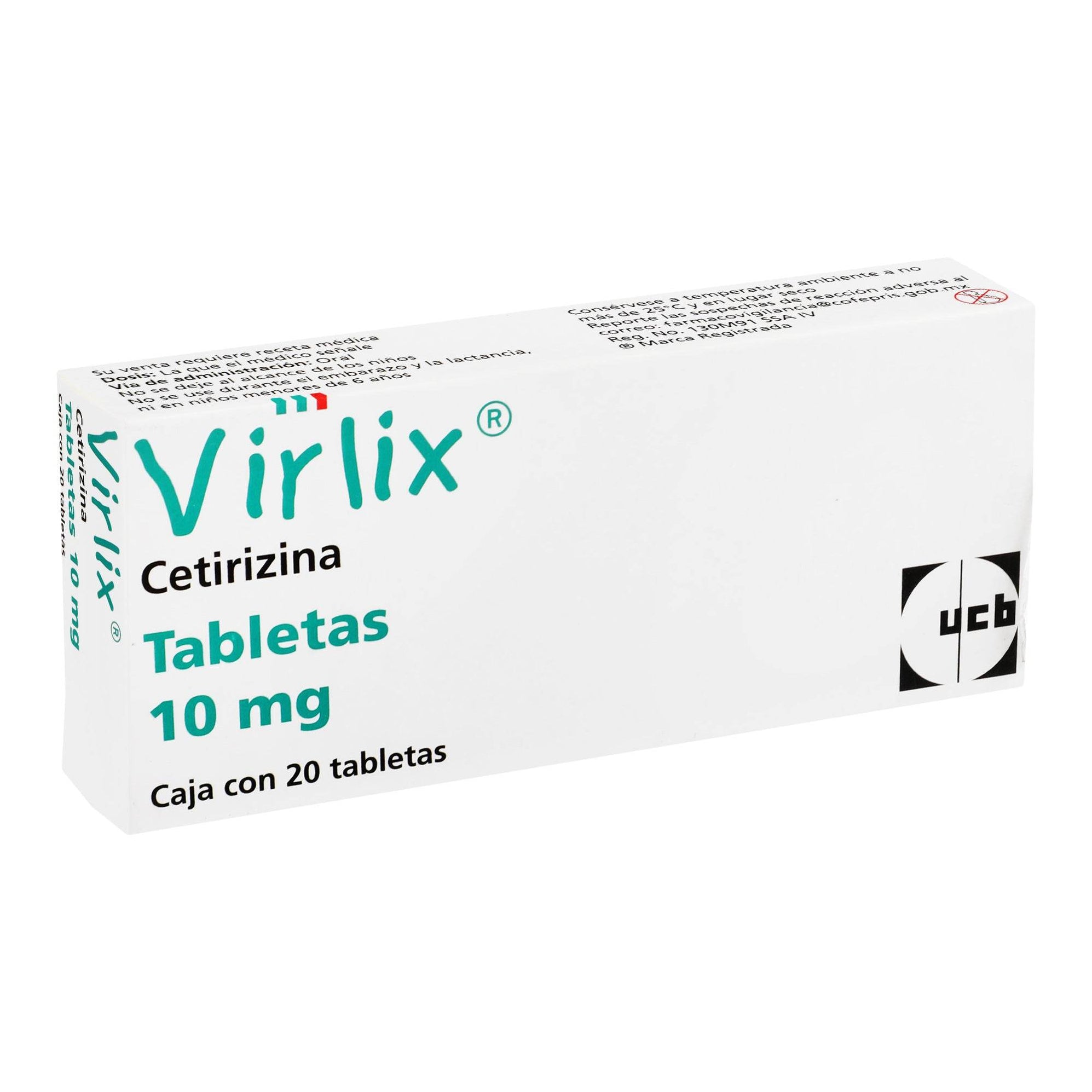 Virlix 10Mg Con 20 Tabletas (Cetirizina) — WeCare Pharma