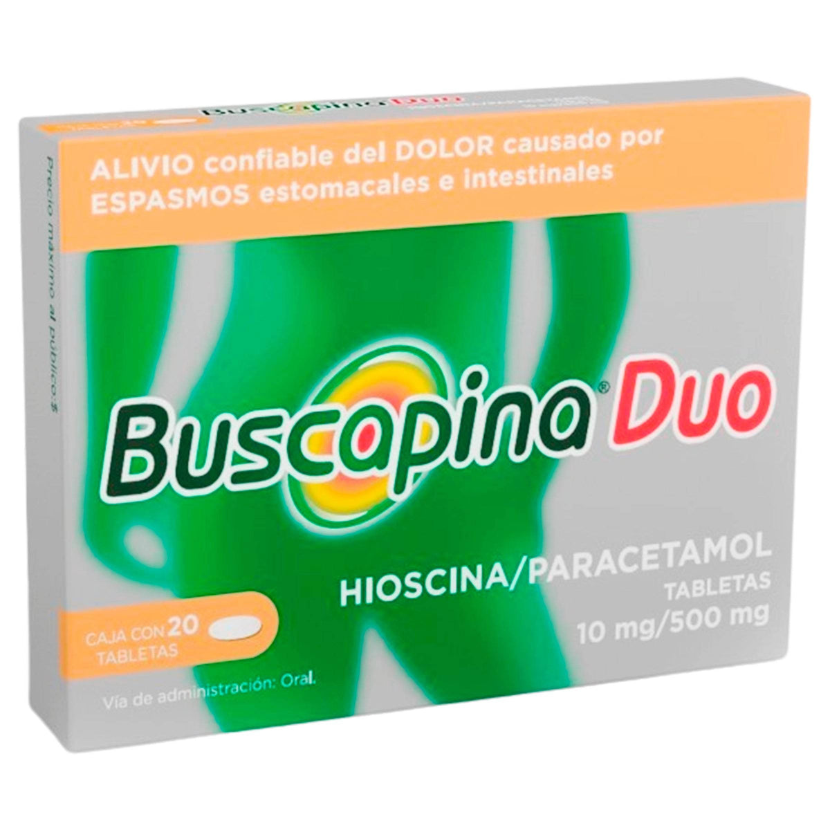 Buscapina Duo 10Mg/500Mg Con 20 Tabletas (Hioscina/Paracetamol ...