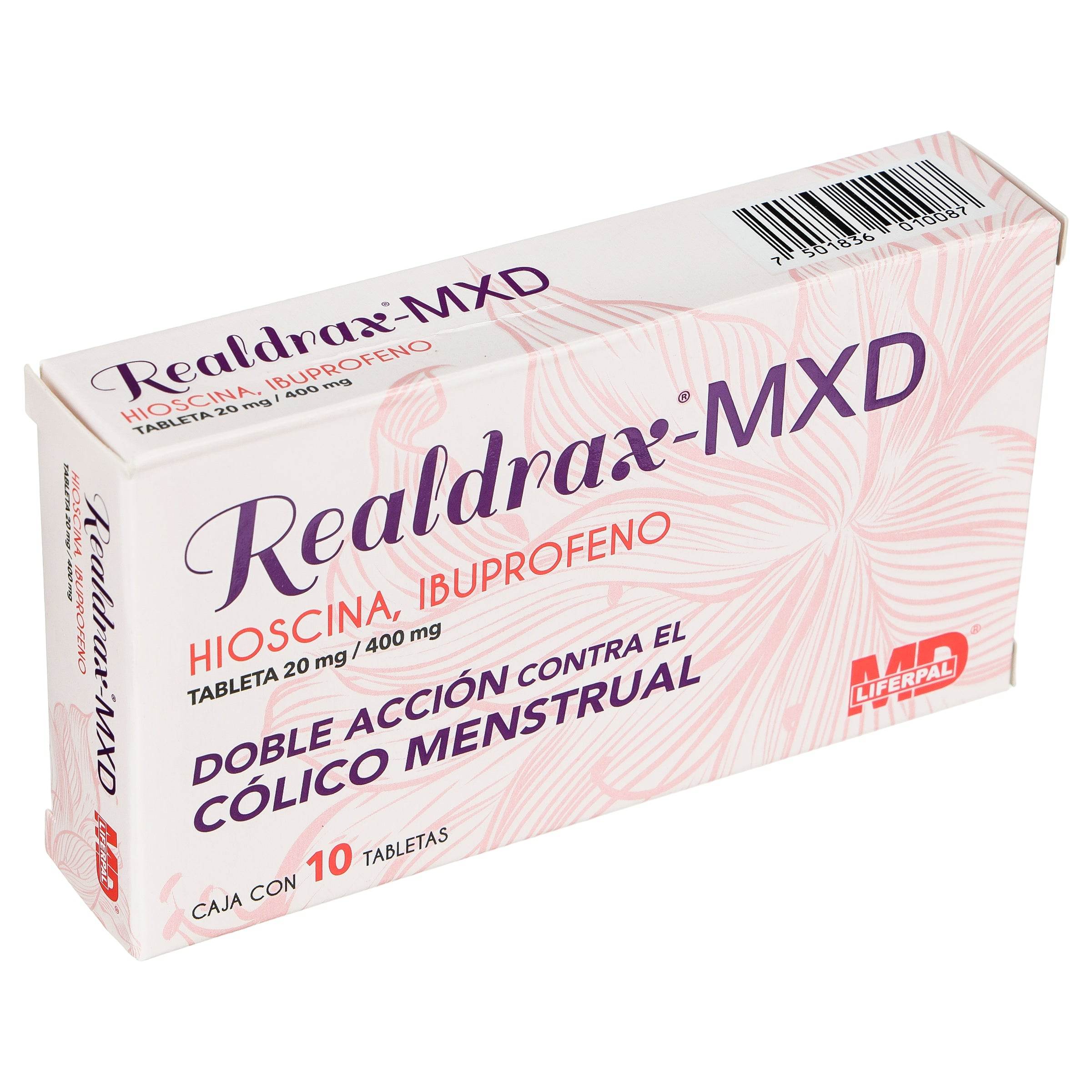 Realdrax-Mxd 20Mg/400Mg Con 10 Tabletas (Hioscina/Ibuprofeno) — WeCare Pharma