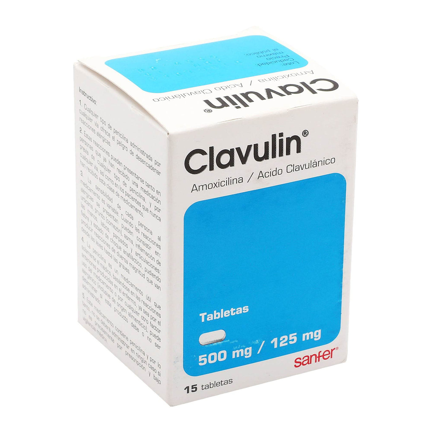 Clavulin 500Mg/125Mg Con 15 Tabletas (Amoxicilina/Acido Clavulanico ...