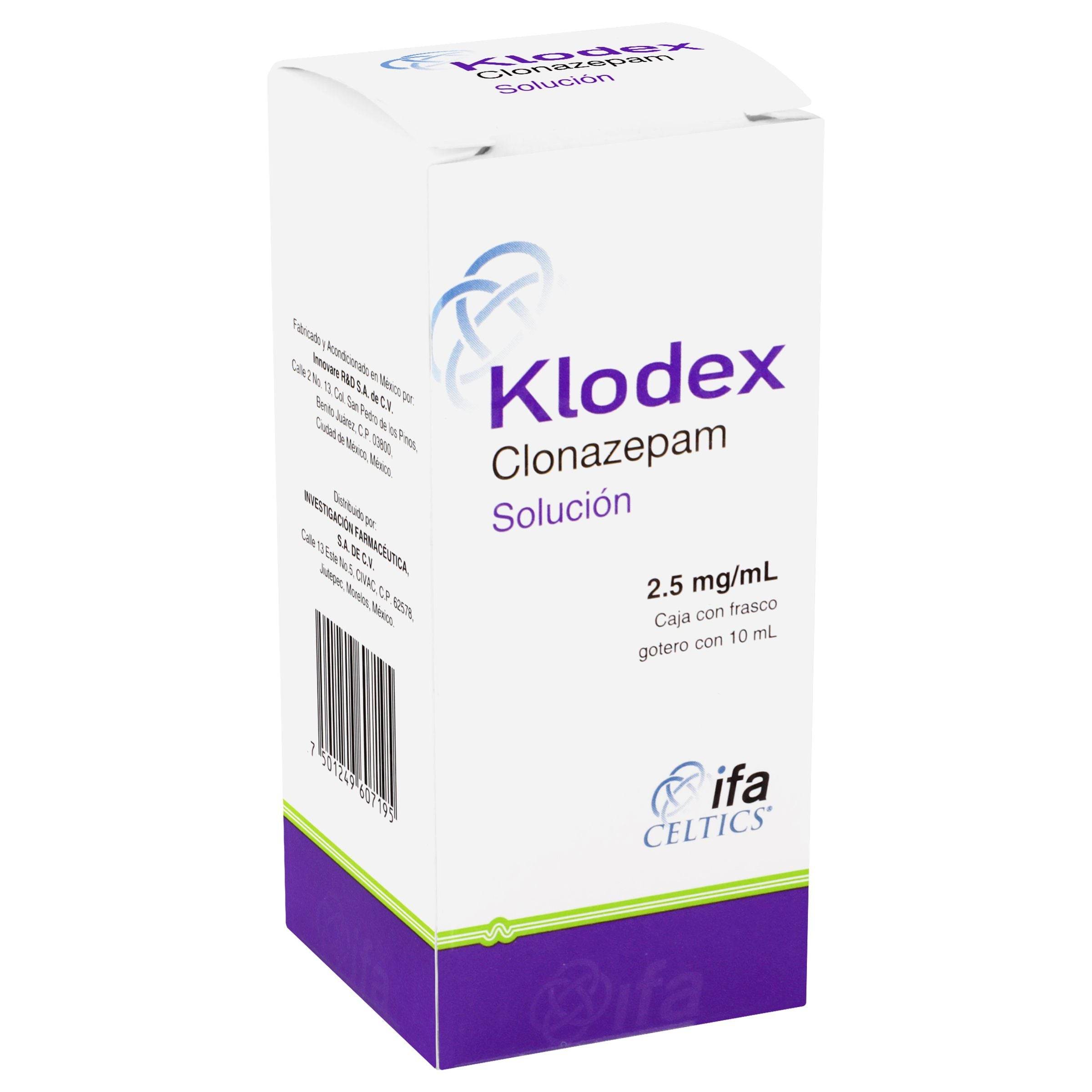 Klodex (Clonazepam) Solución 2.5Mg/10Ml — WeCare Pharma