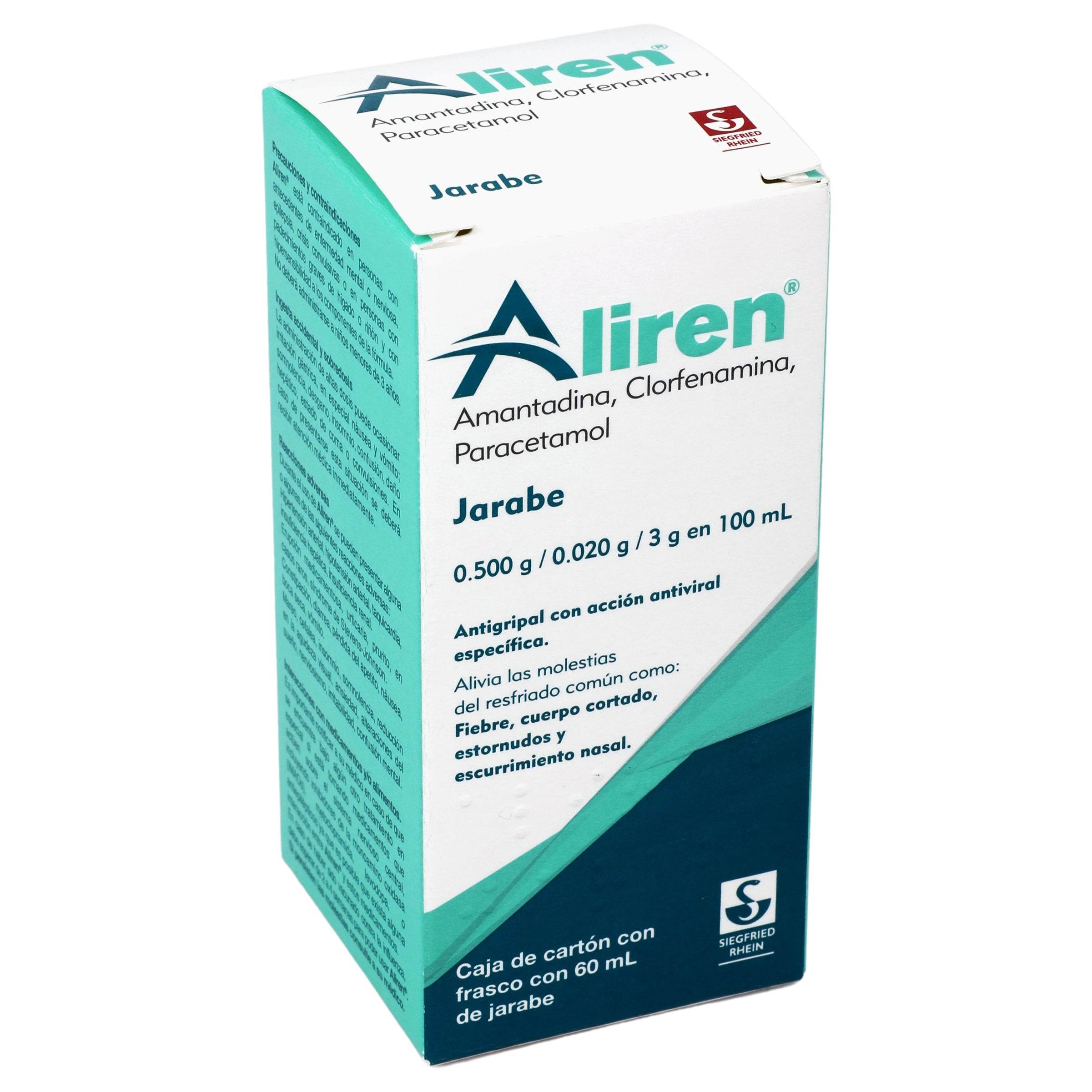 Aliren Jarabe 0.50G/0.02G/3G/100Ml 60Ml (Amantadina/Clorfenamina/Parac ...