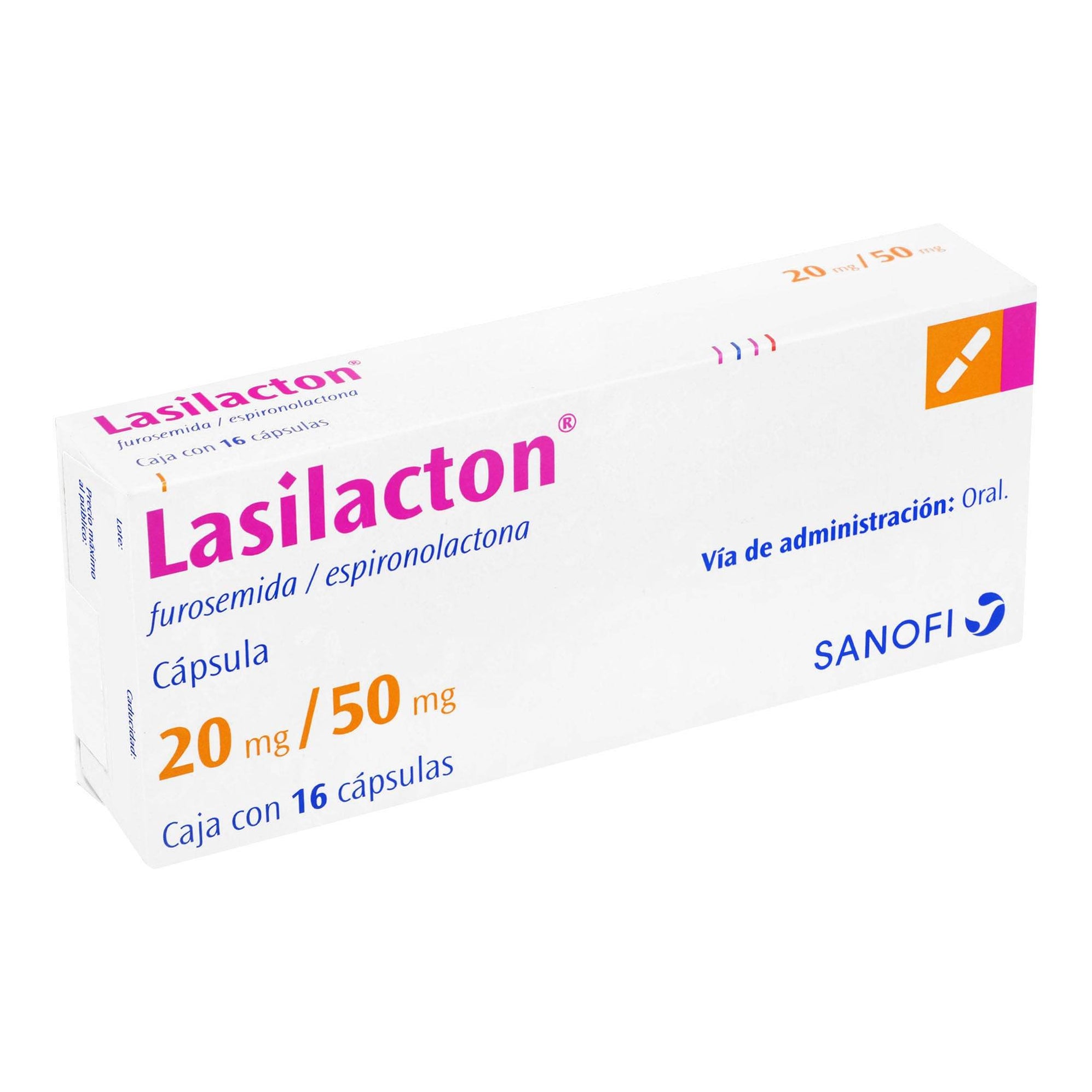 Lasilacton 20Mg/50Mg Con 16 Tabletas (Furosemida/Espironolactona ...