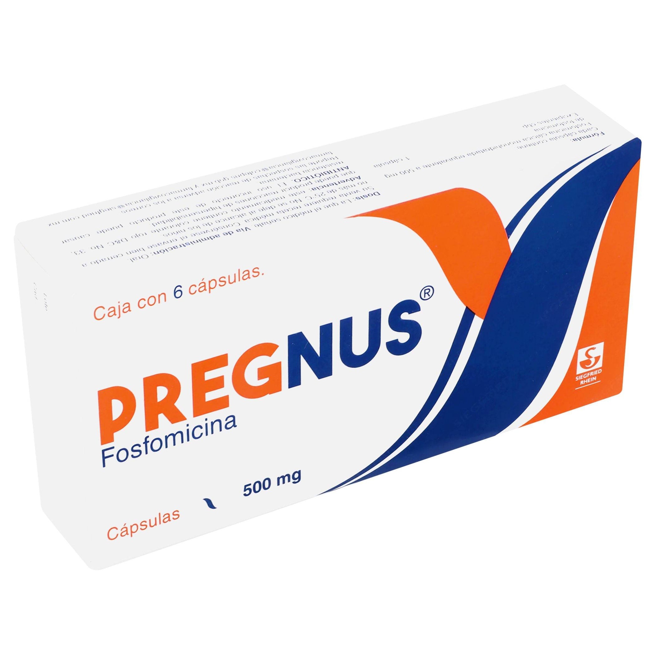 Pregnus 500Mg Con 6 Capsulas (Fosfomicina) — WeCare Pharma